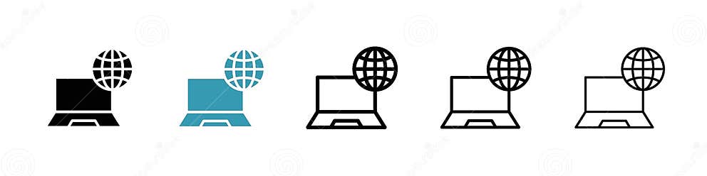 Remote Access Icon Vector Set on White Background Stock Illustration ...