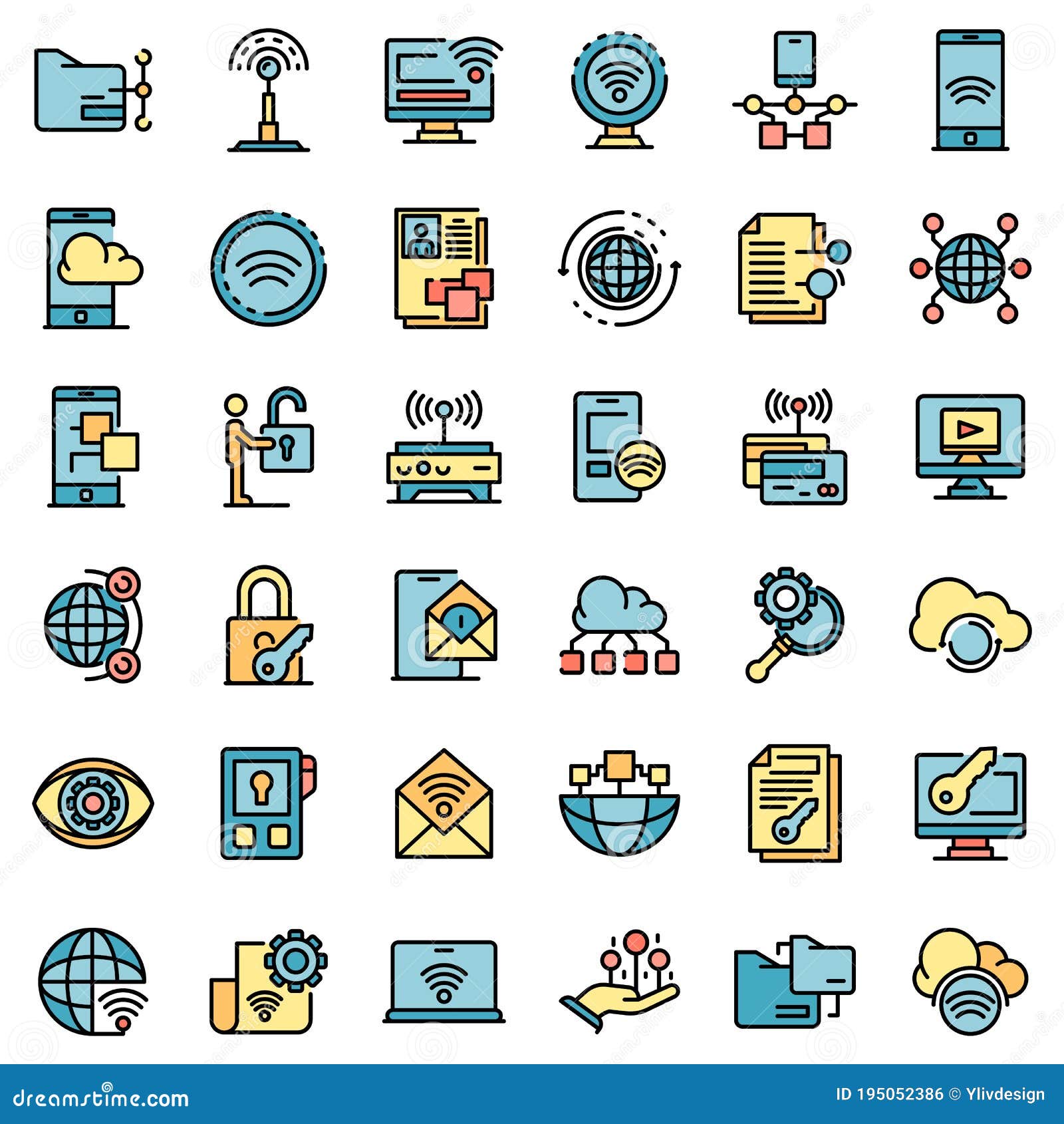 Set Of Access Icons Depicting A Padlock Royalty-Free Stock Photography ...