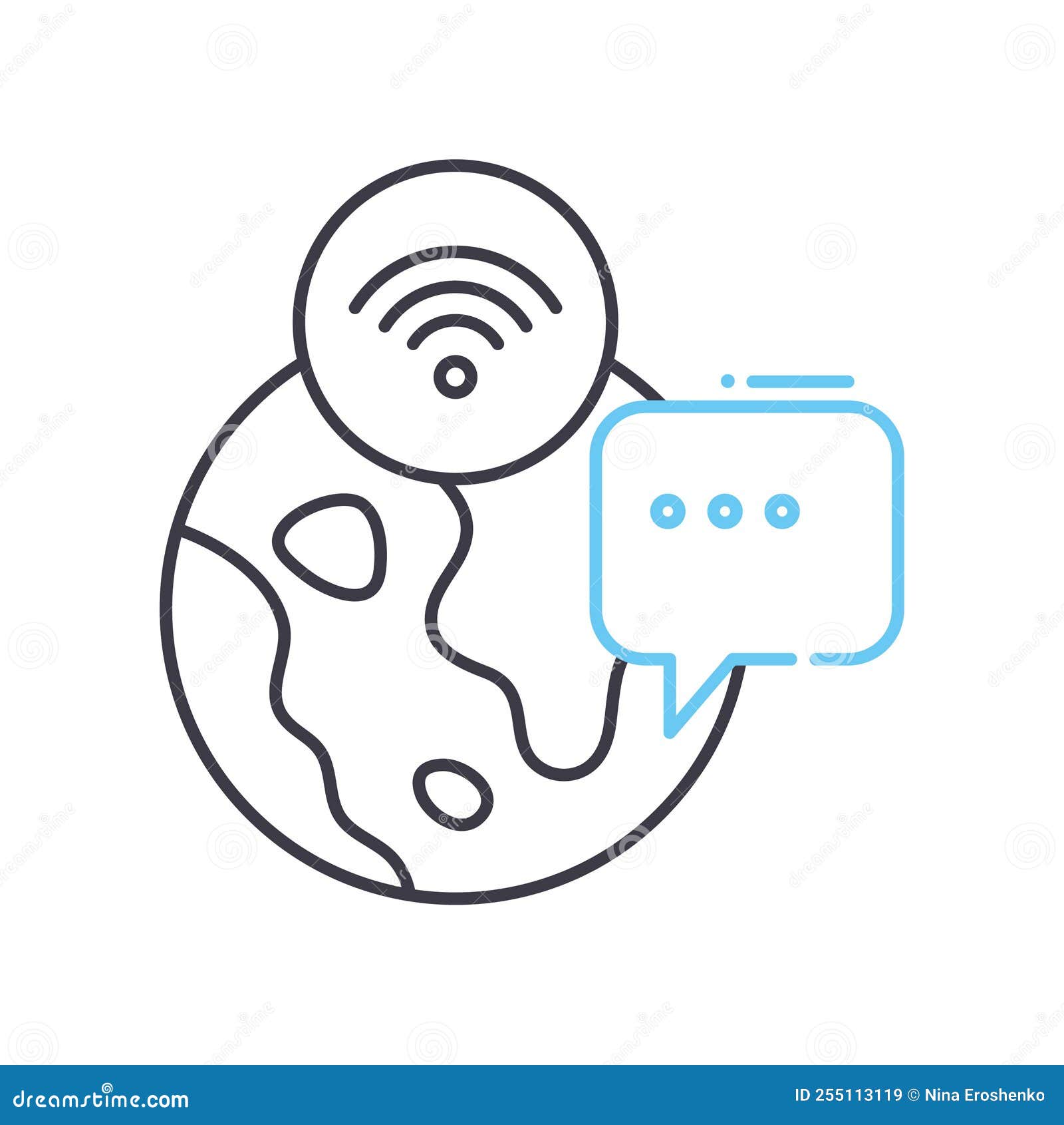 Remote Access Line Icon, Outline Symbol, Vector Illustration, Concept ...
