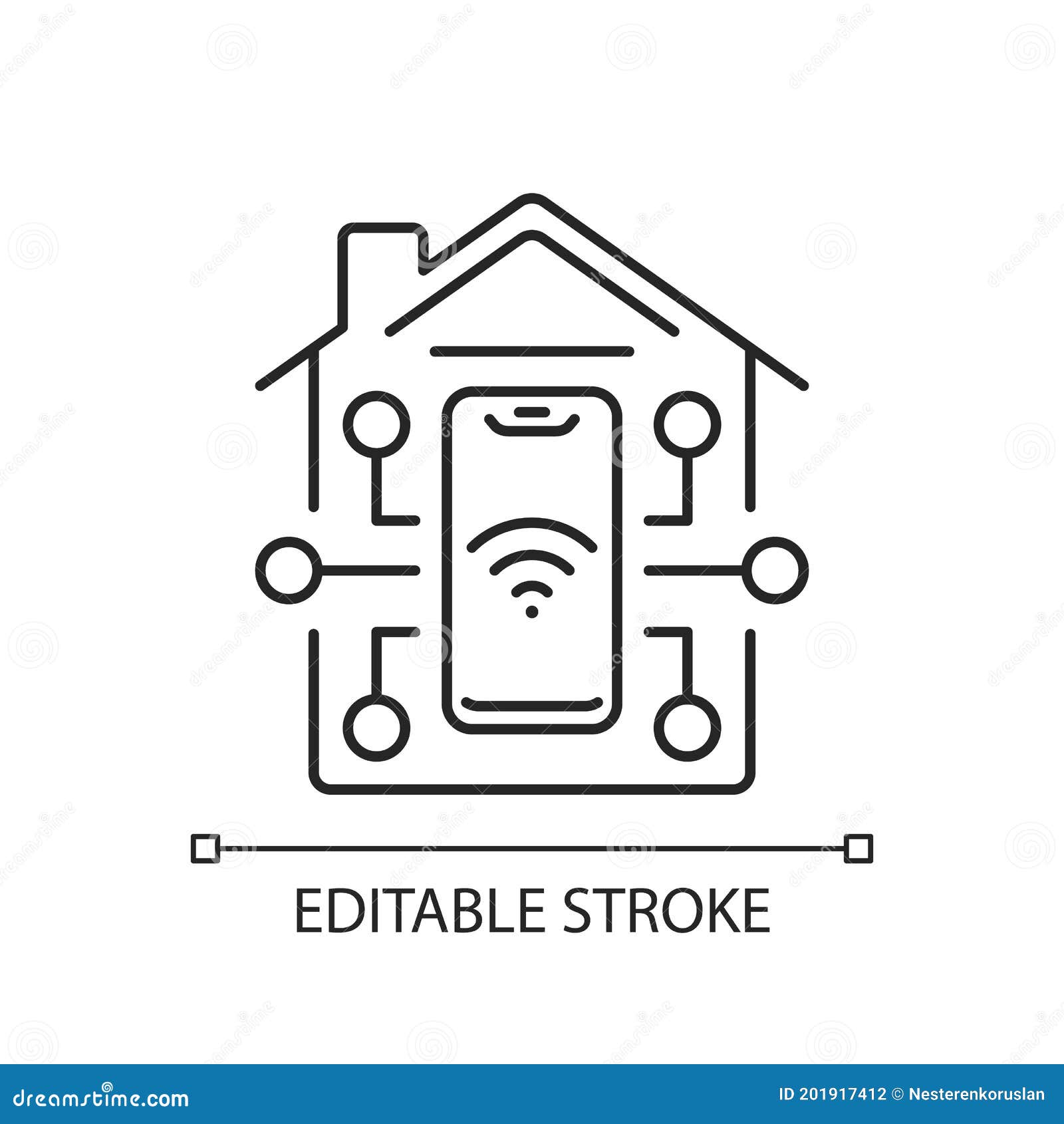 Remote access linear icon stock vector. Illustration of home - 201917412