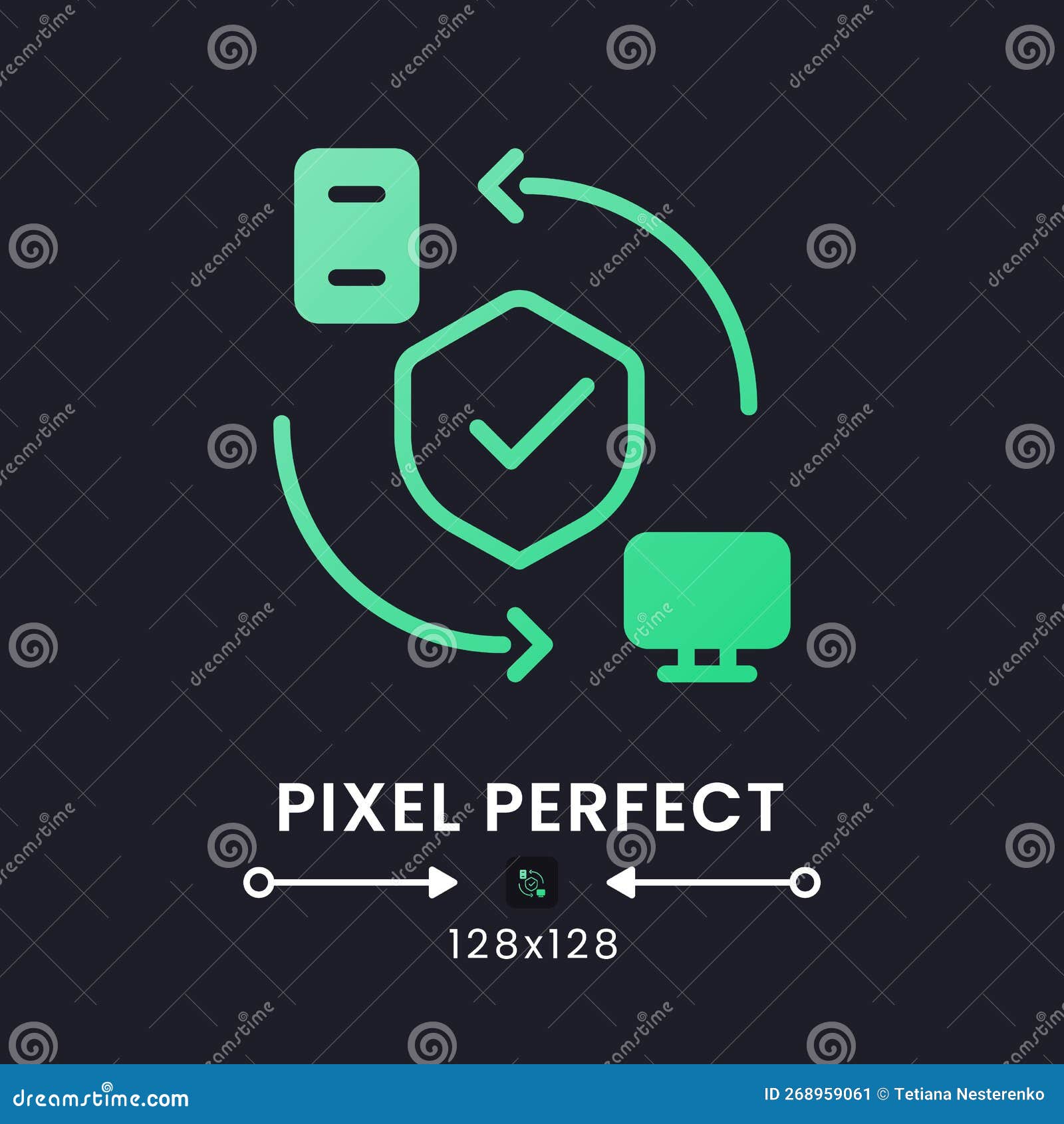 Remote Access Security Green Solid Gradient Desktop Icon on Black Stock Illustration ...