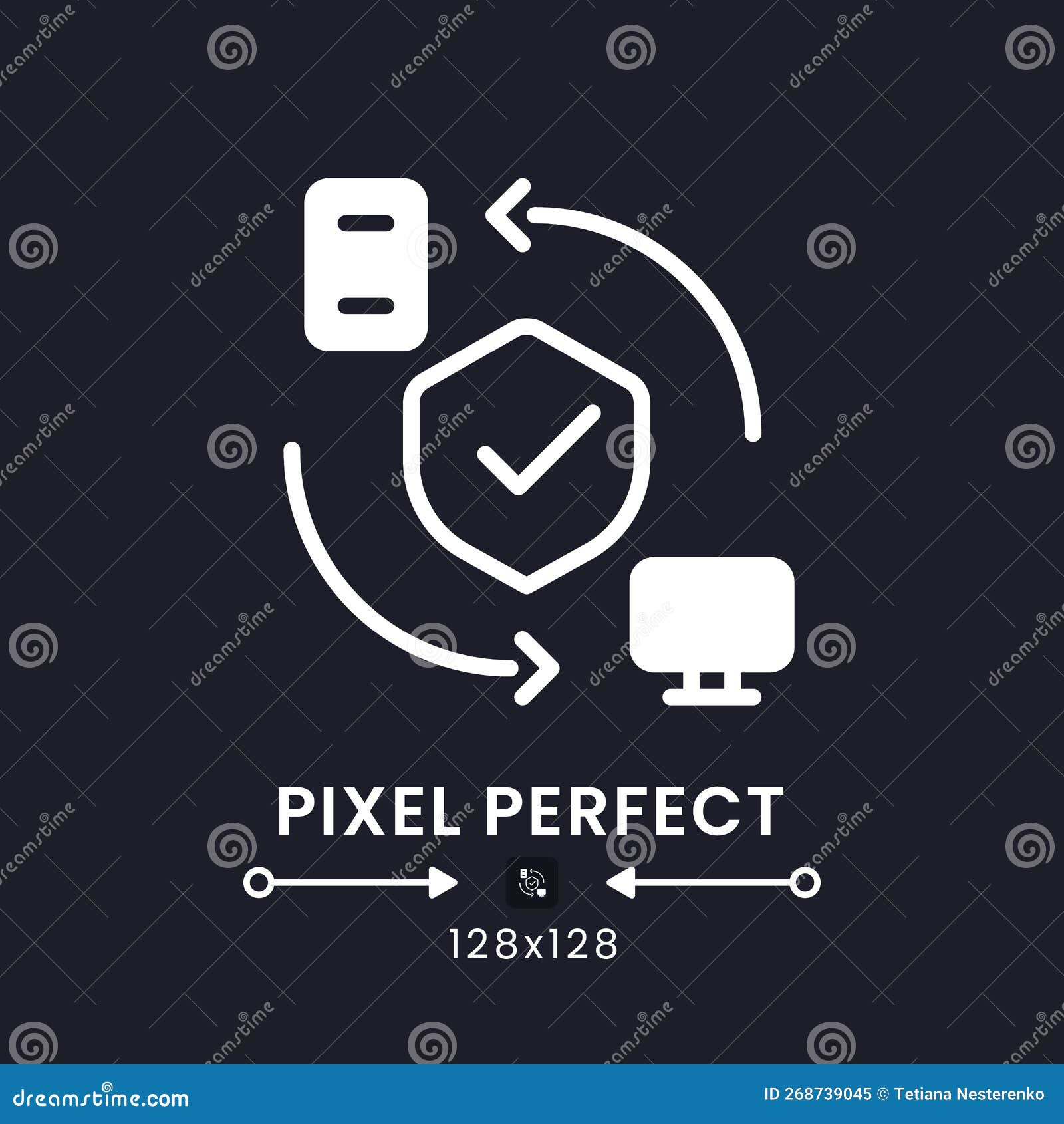 Remote Access Security White Solid Desktop Icon Stock Vector ...