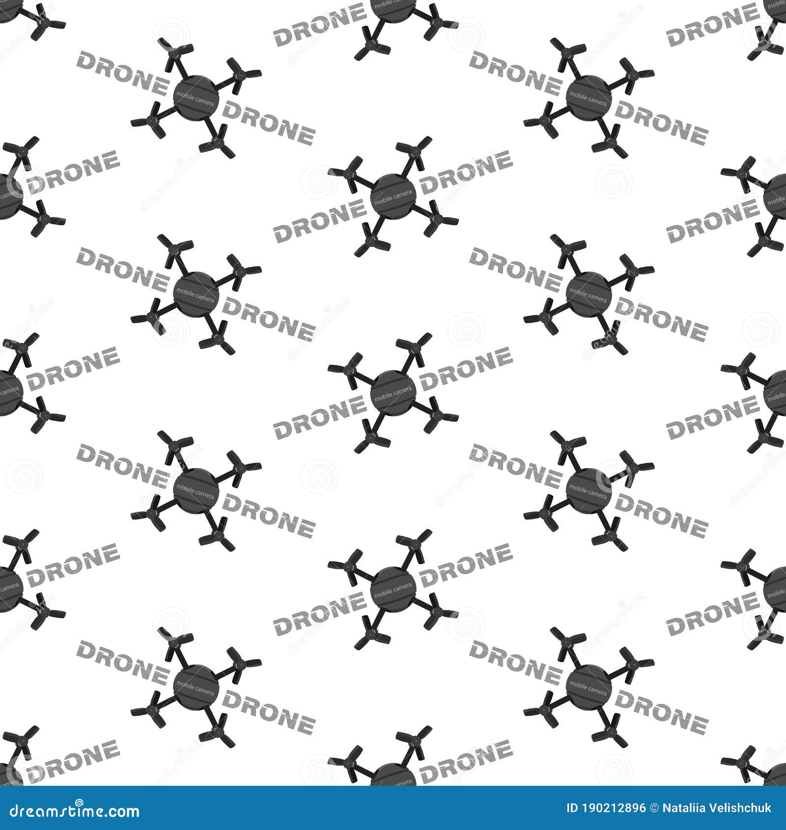 Remote Air Drones. Vector Drone Logo, Pattern, Illustration. Modern ...