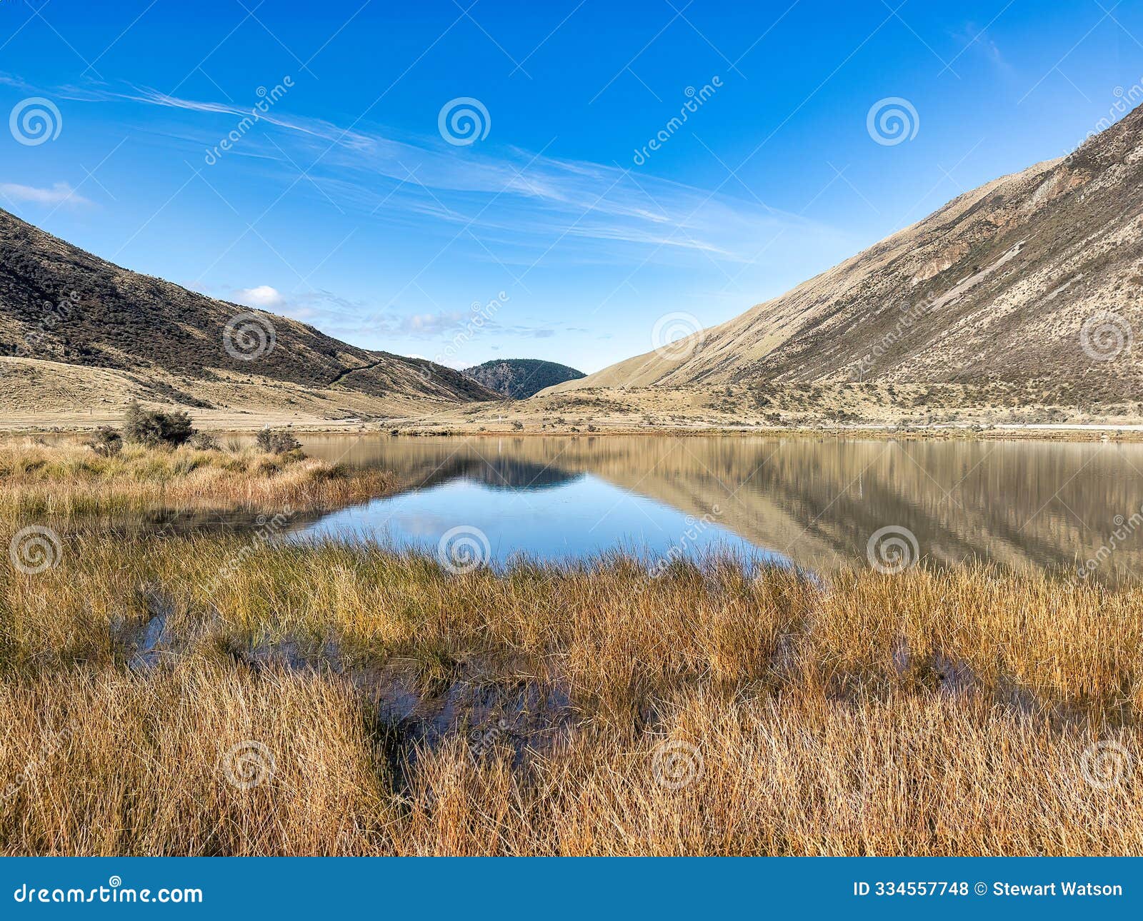Small Georgina Lake Nested in the Canterbury Highlands Stock Photo ...