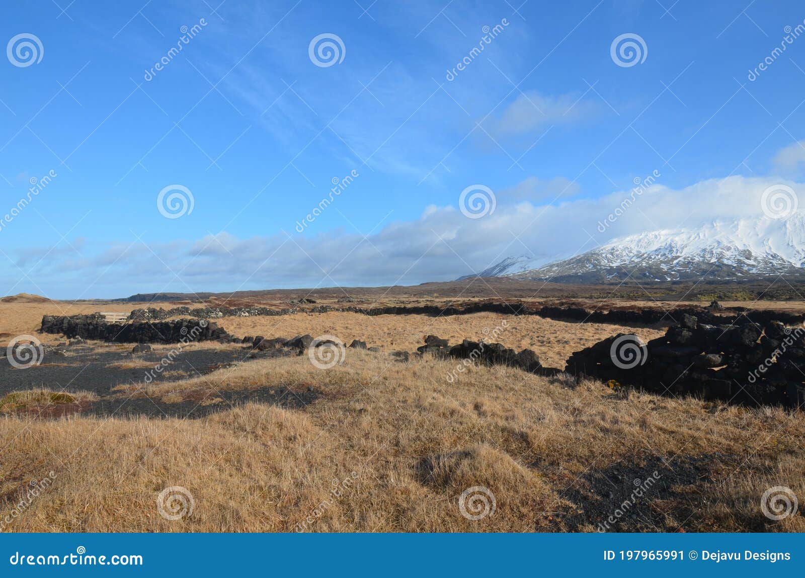 Remote Area in Rural Iceland with Mountains in the Distance Stock Image ...