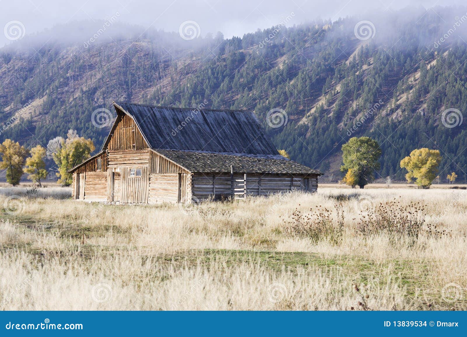 Remote Barn in an Open Field Stock Photo - Image of farming, outdoors ...