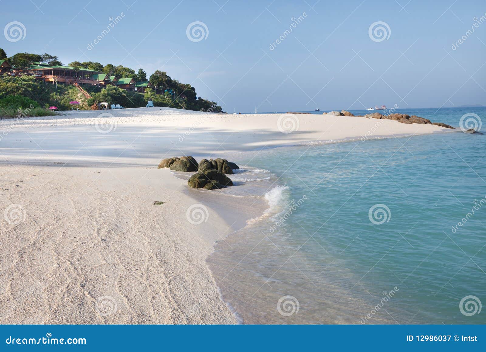 Remote beach stock image. Image of bungalow, remote, beauty - 12986037