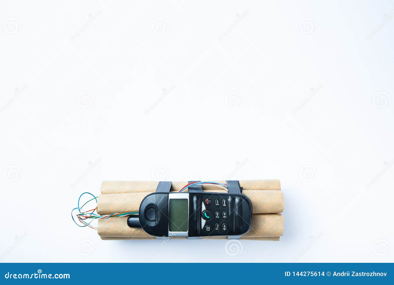 Remote Bomb Isolated on White Background, Empty Space for Text Stock ...