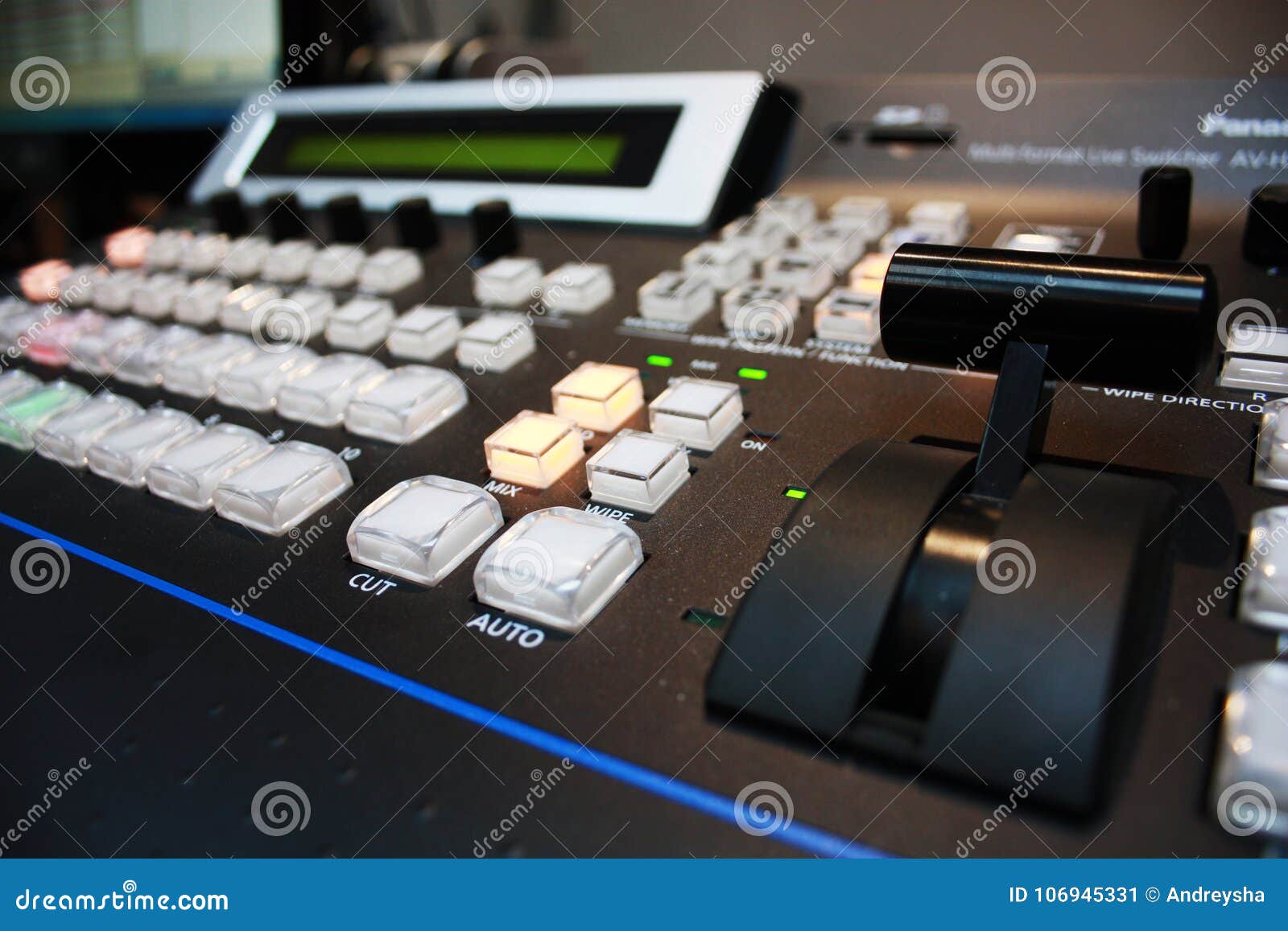 Remote broadcast on TV. stock image. Image of media - 106945331