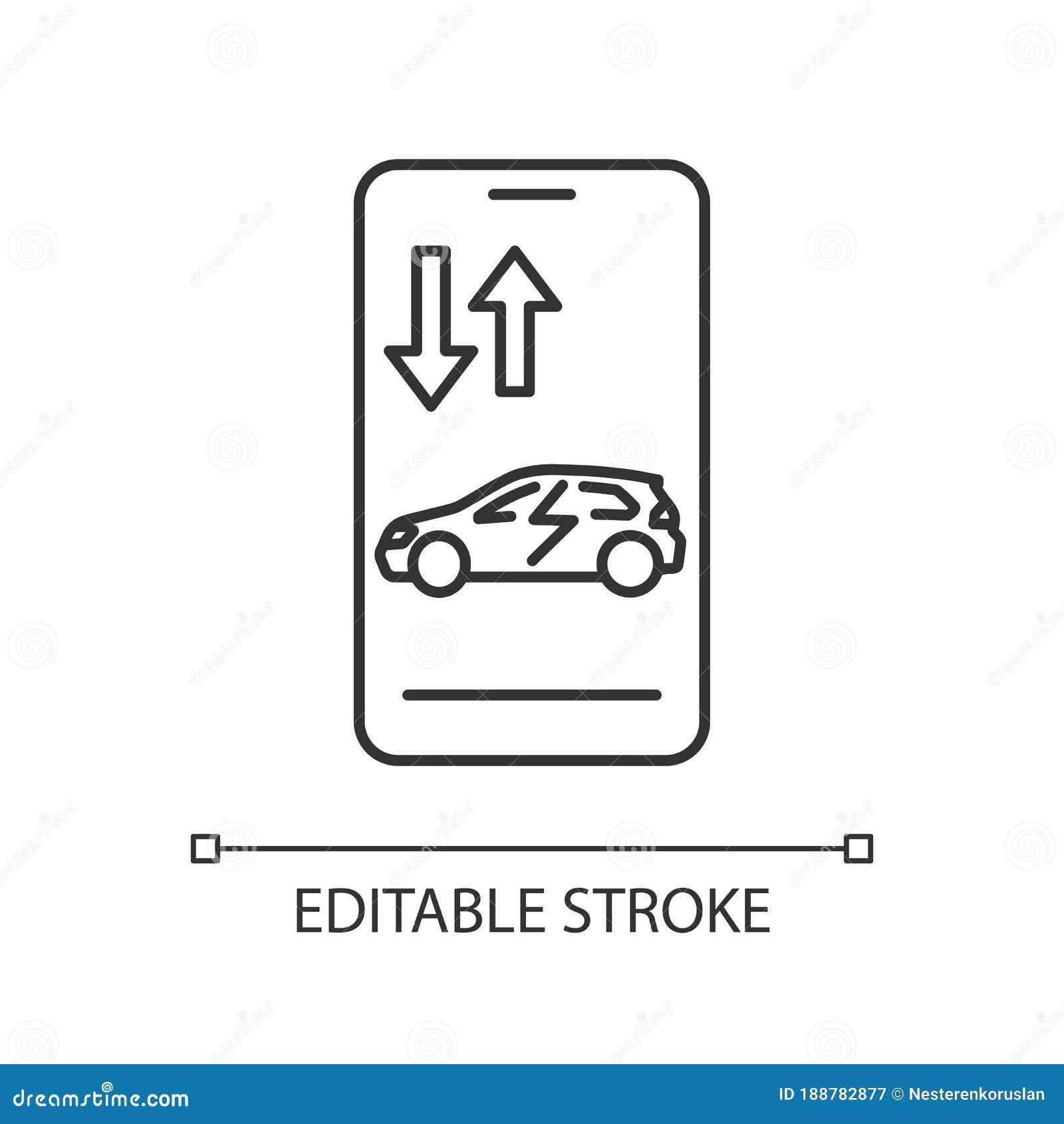 Remote Car Access Linear Icon Stock Vector - Illustration of contour ...