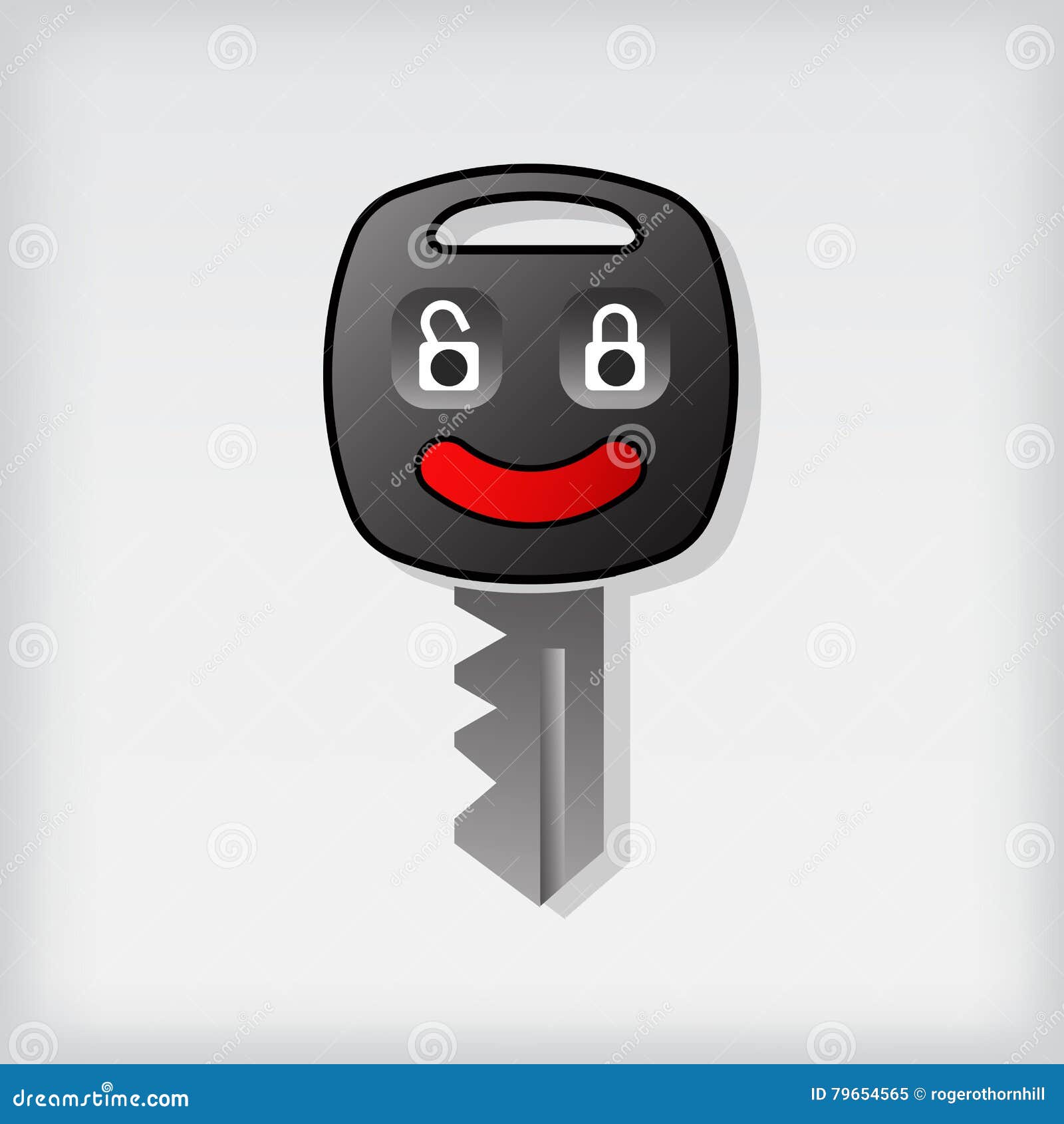 Remote Car Key Icon Logo with Happy Face Stock Vector - Illustration of ...