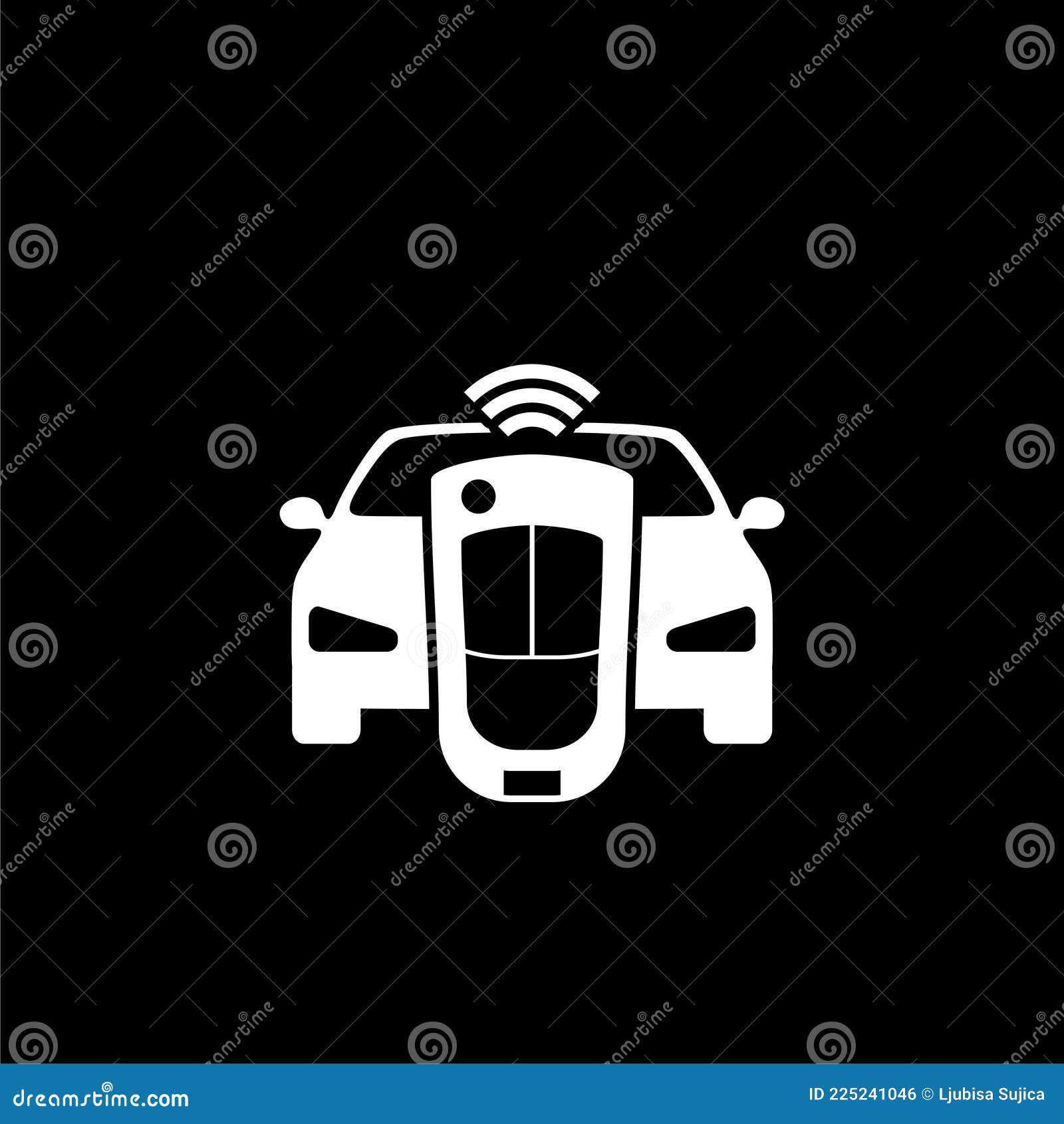 Remote Car Key Icon for Web Design Isolated on Dark Background Stock ...