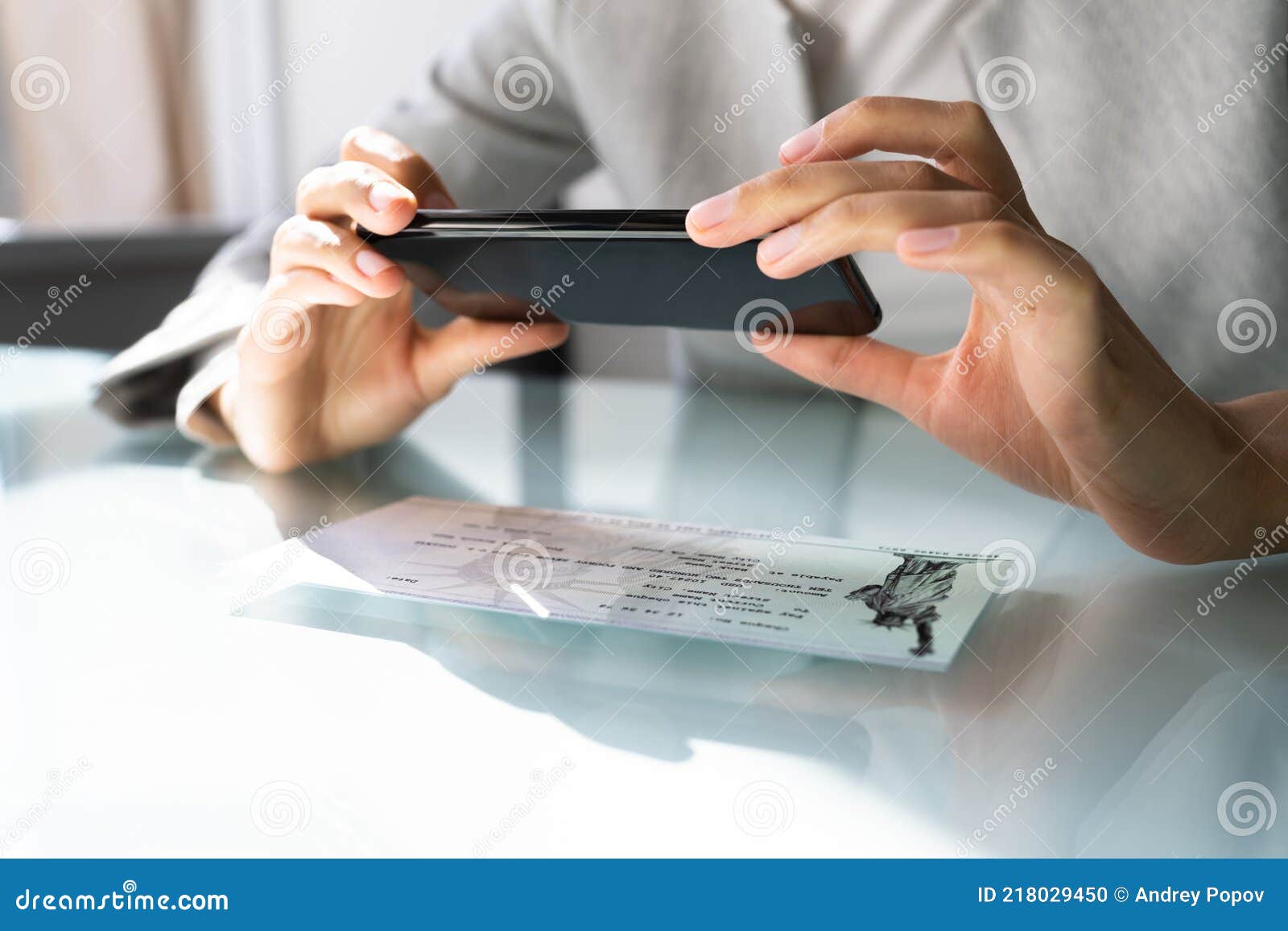 Remote Check Deposit Taking Photo Stock Photo - Image of remote ...
