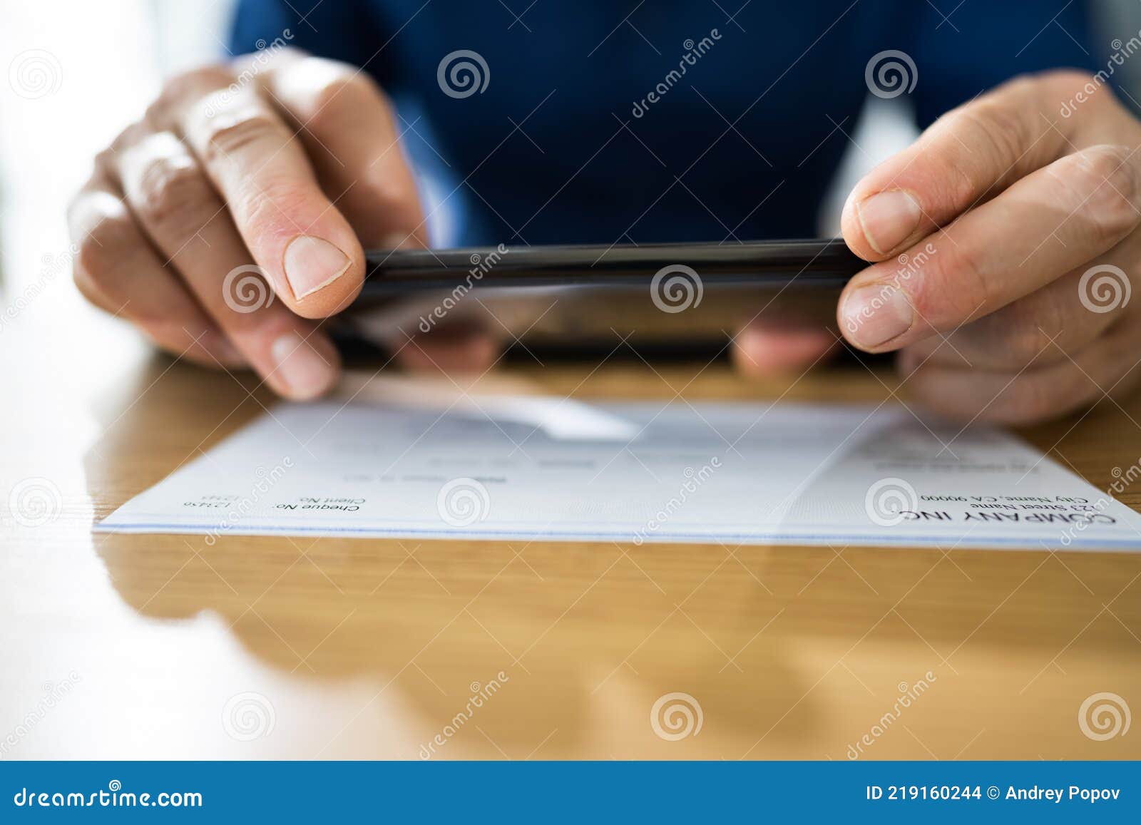 Remote Check Deposit Taking Photo Stock Photo - Image of bank, capture ...