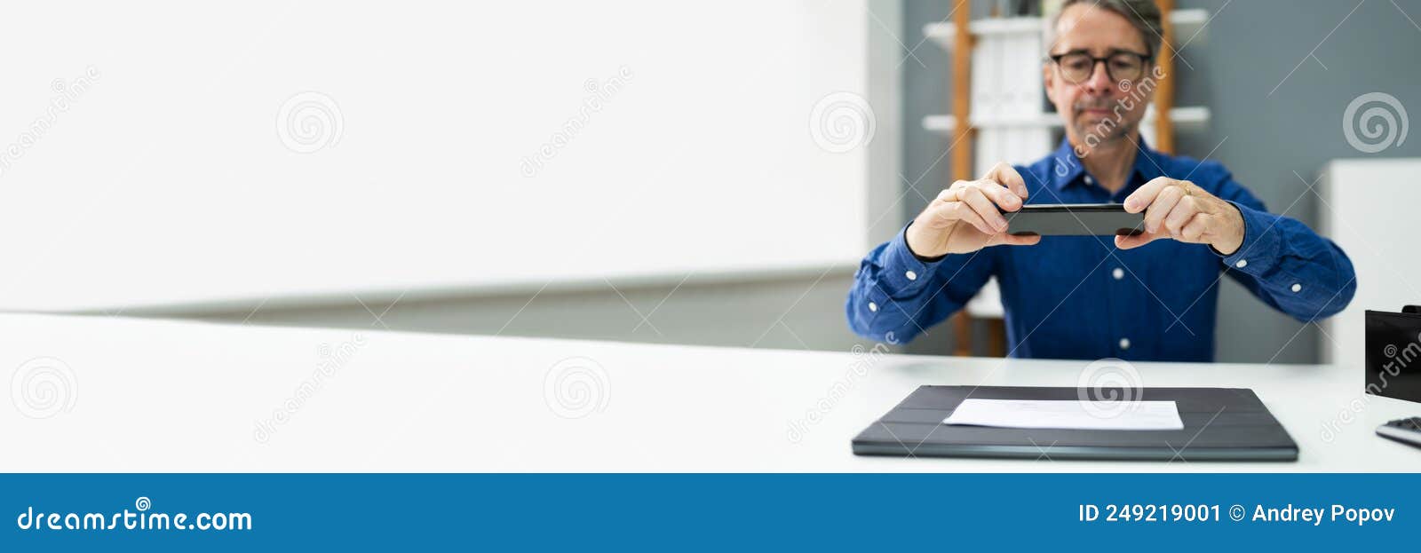 Remote Check Deposit Using Mobile Photo. Scanning Documents Stock Image ...