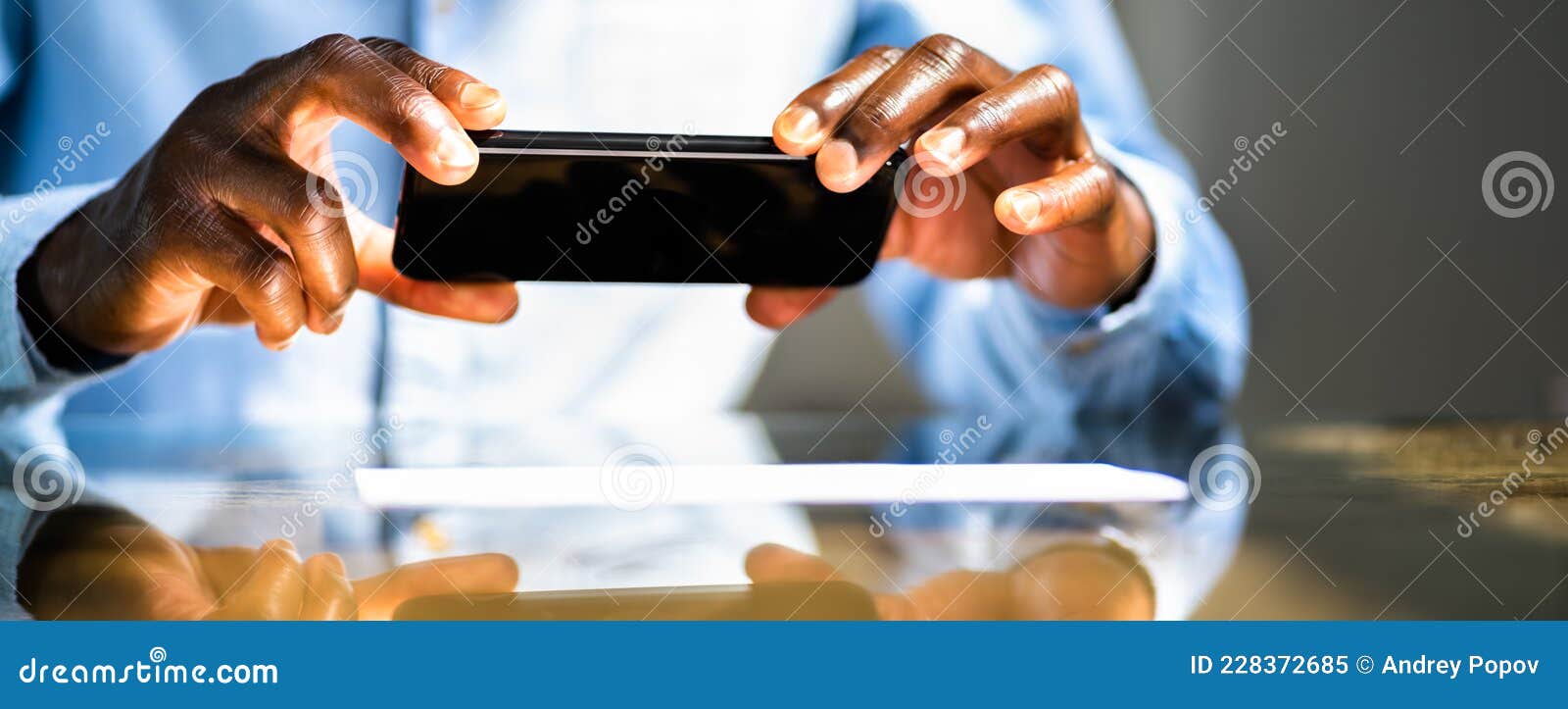 Remote Cheque Deposit Using Mobile Phone Stock Image - Image of capture ...