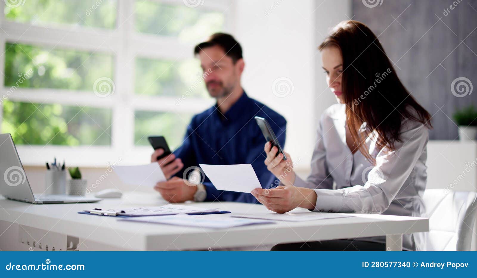 Remote Cheque Deposit Using Mobile Phone Stock Photo - Image of ...