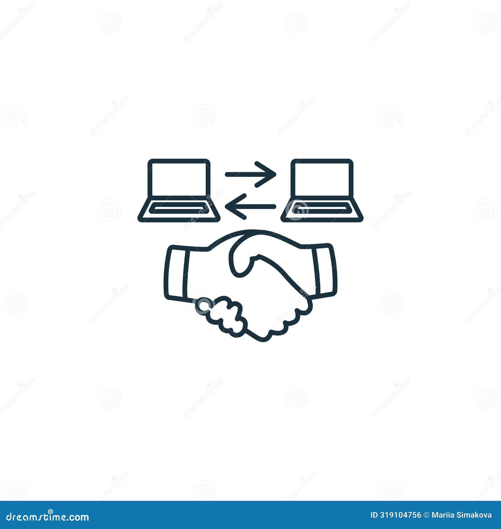 Remote Collaboration Icon. Monochrome Simple Remote Work Icon for ...