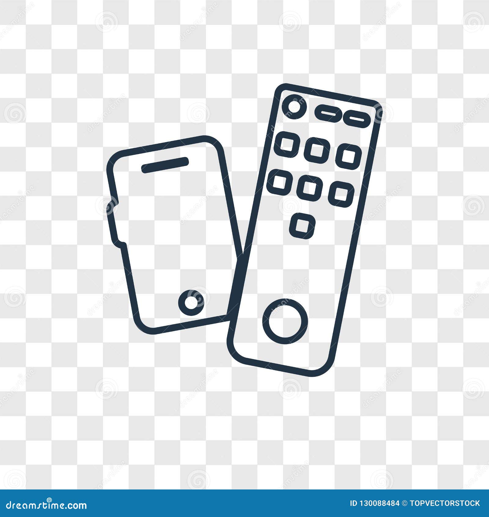Remote Concept Vector Linear Icon Isolated on Transparent Background ...