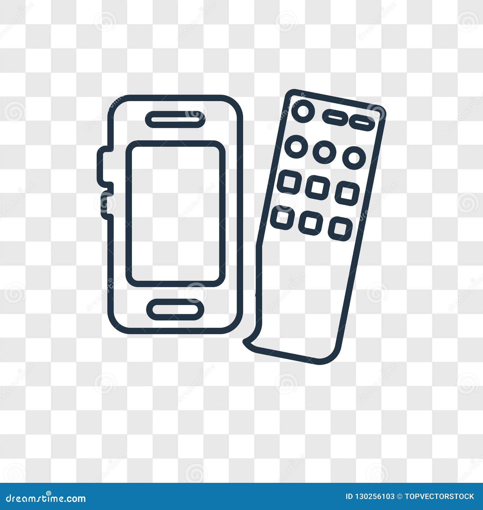 Remote Concept Vector Linear Icon Isolated on Transparent Background ...