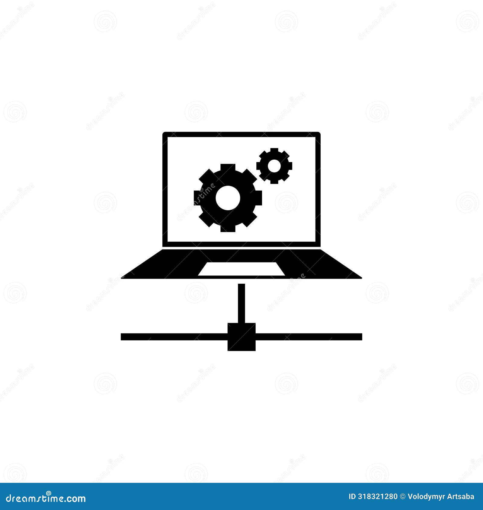 Remote Configuration, Settings Laptop Flat Vector Icon Stock Vector ...