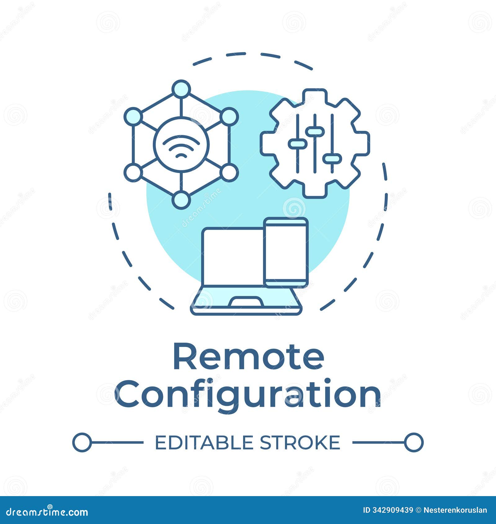 Remote Configuration Soft Blue Concept Icon Stock Illustration ...
