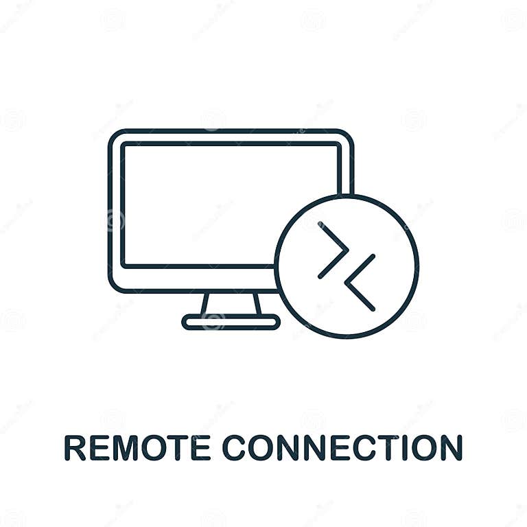 Remote Connection Line Icon. Element Sign from Networking Collection. Remote Connection Outline ...