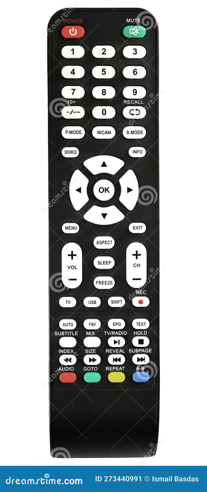 Tv Remote Controller, Remote Control Device, Isolated White Background ...