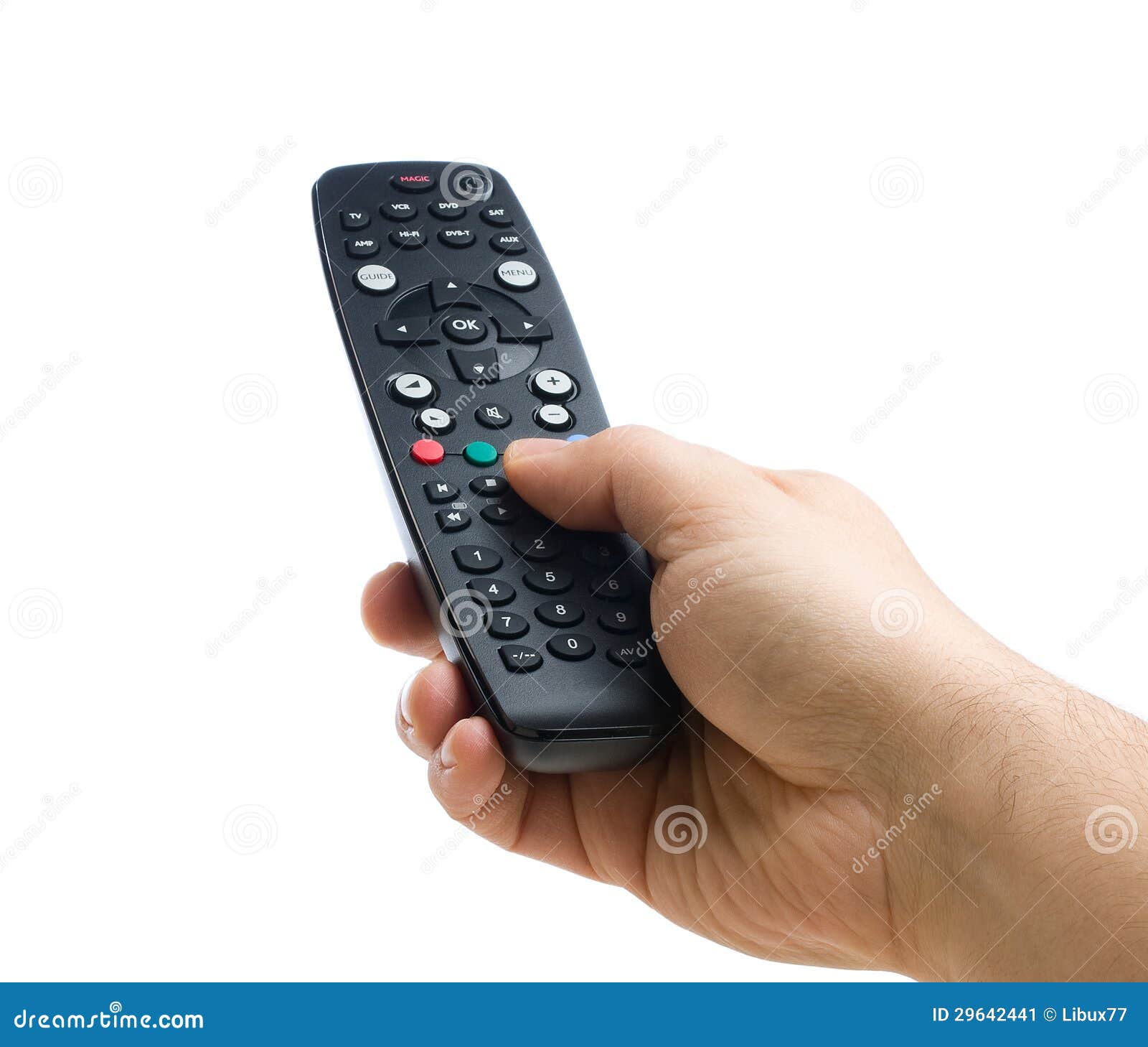 Hand Holding Remote Control Isolated Stock Image - Image of background ...