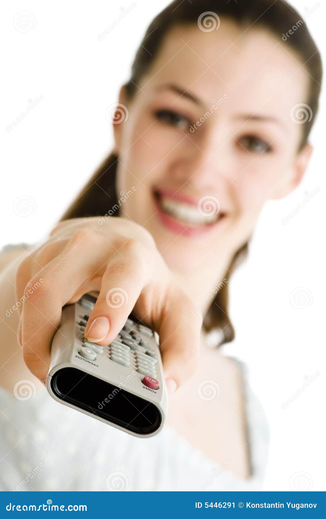 Remote-control stock image. Image of woman, help, hand - 5446291