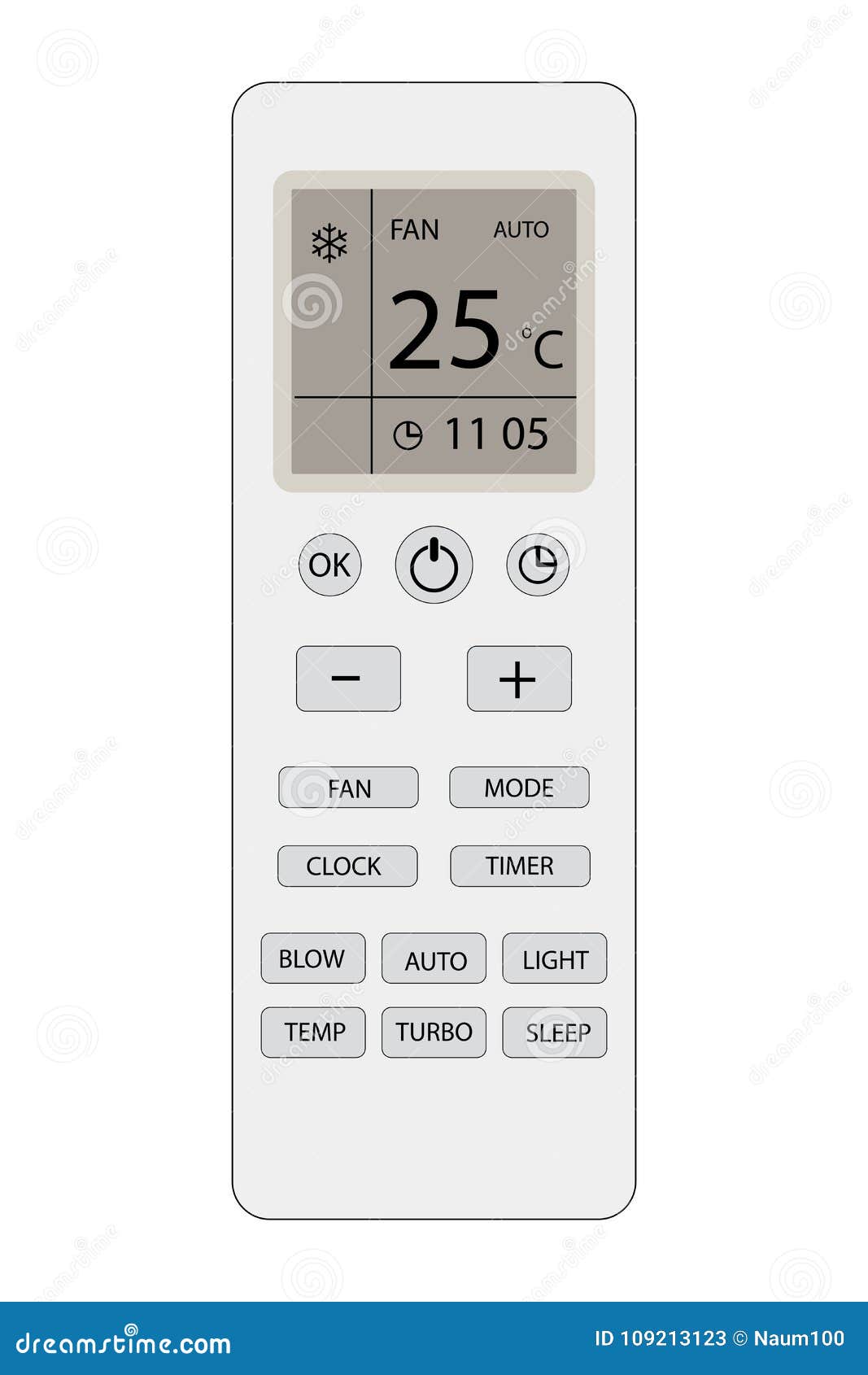 Remote Control of Air Conditioner with Display Stock Vector ...