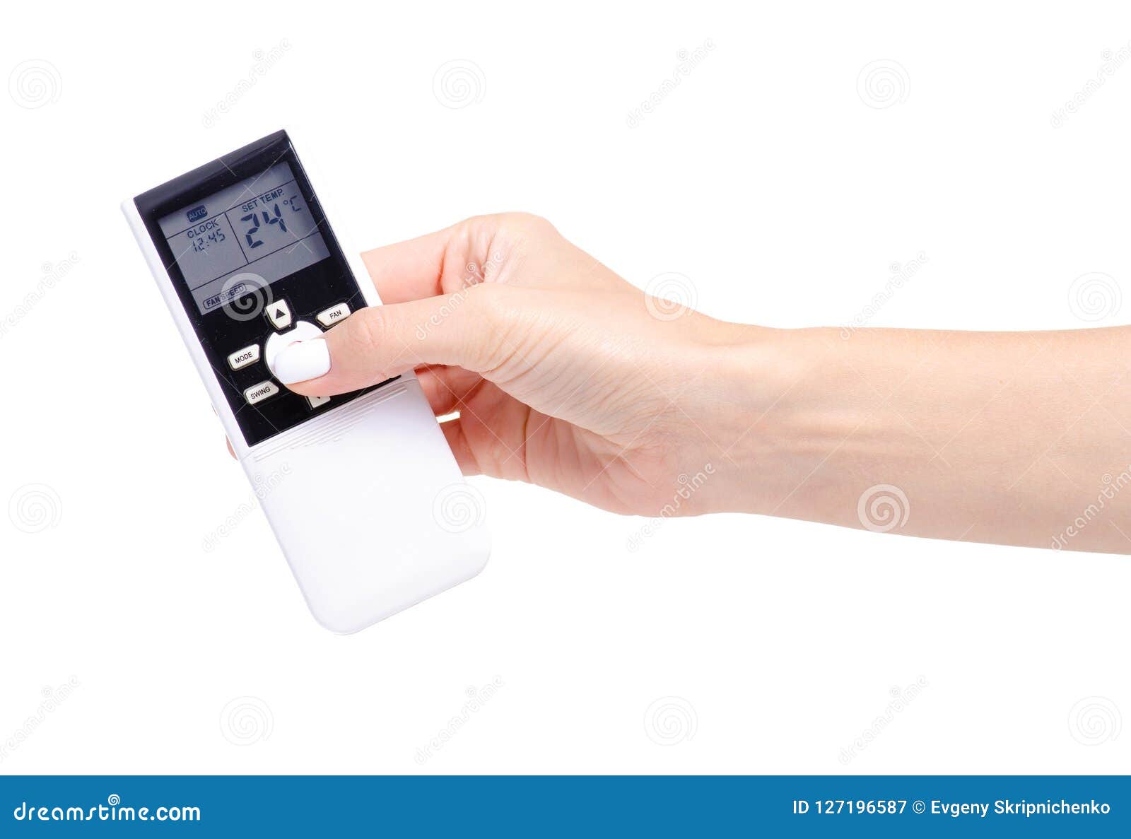 Remote Control from Air Conditioner in Hand Stock Image - Image of ...