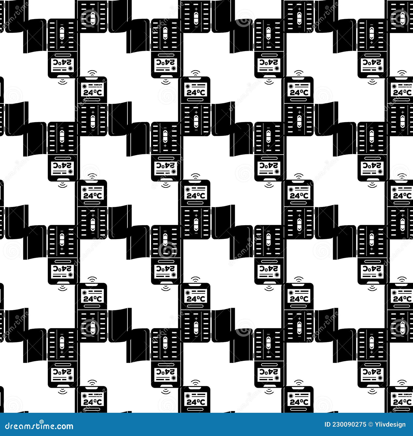 Remote Control Air Conditioner Pattern Seamless Vector Stock Vector ...