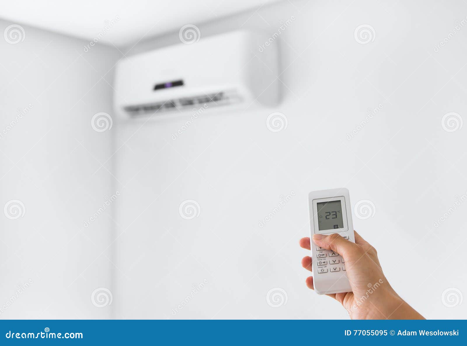 Remote Control for Air Conditioner on a White Wall. Stock Image - Image ...