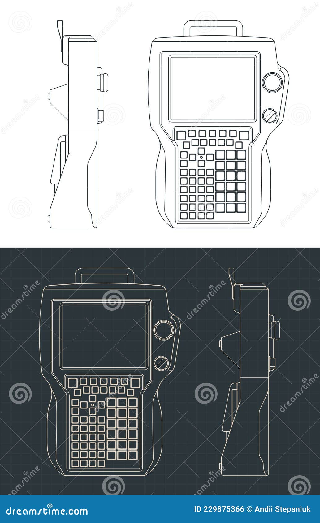 Remote Control for Automated Plant Lines Blueprints Stock Vector ...