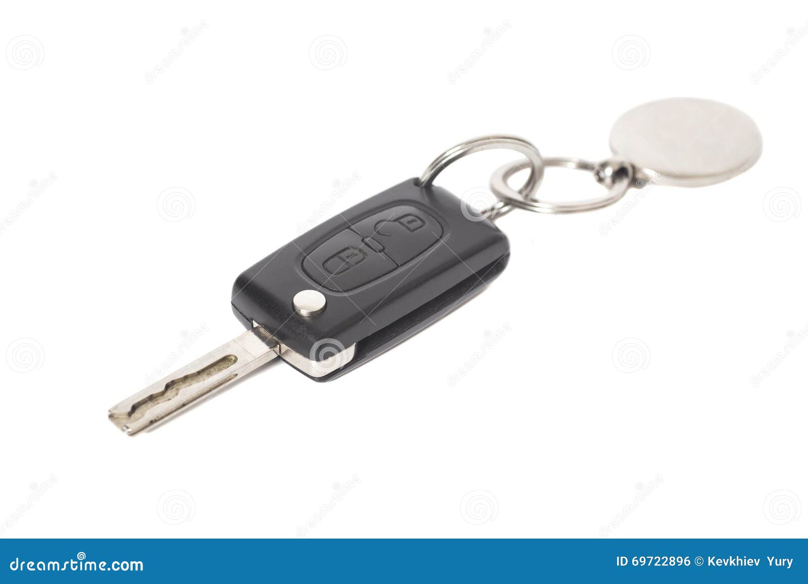 Remote Control Car Key with Metal Keyring on White Stock Photo - Image ...