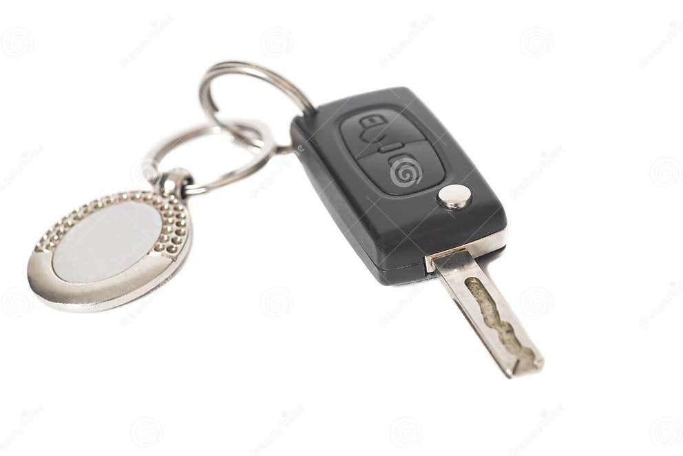 Remote Control Car Key with Metal Keyring Stock Image - Image of open ...