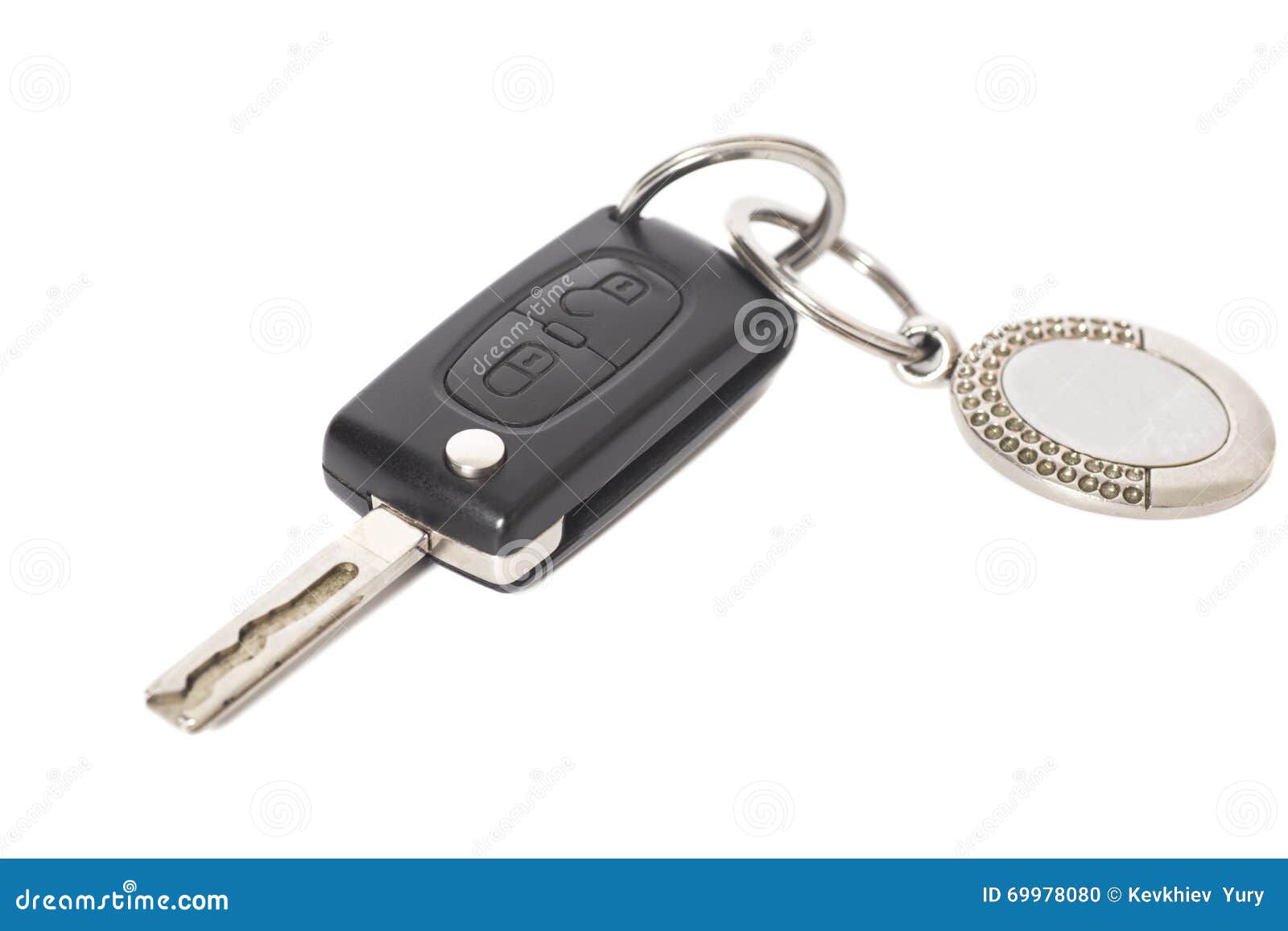Remote Control Car Key with Metal Keyring on White Stock Photo - Image ...