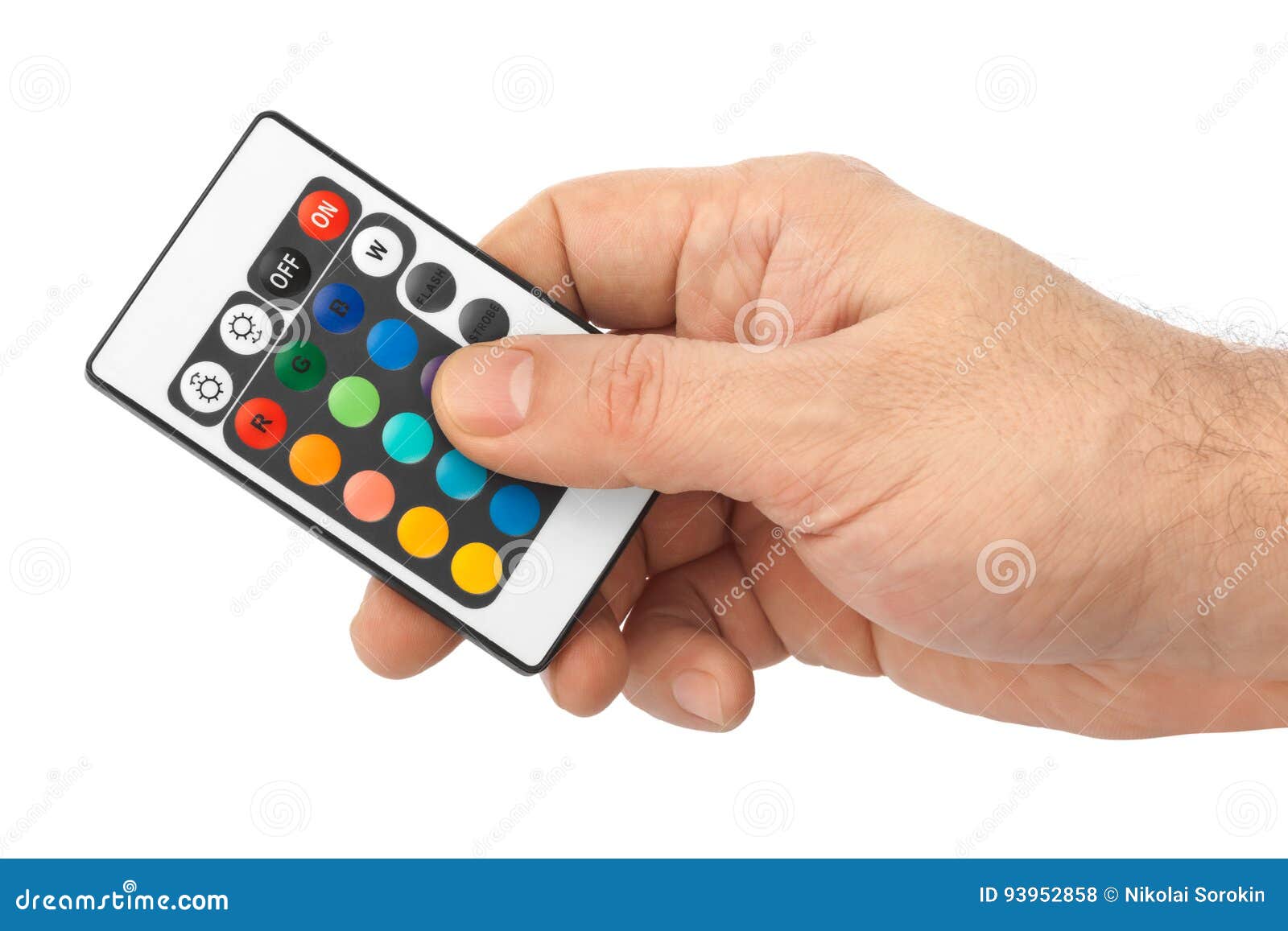 Remote Control for Change Colors in Hand Stock Photo - Image of graphic ...