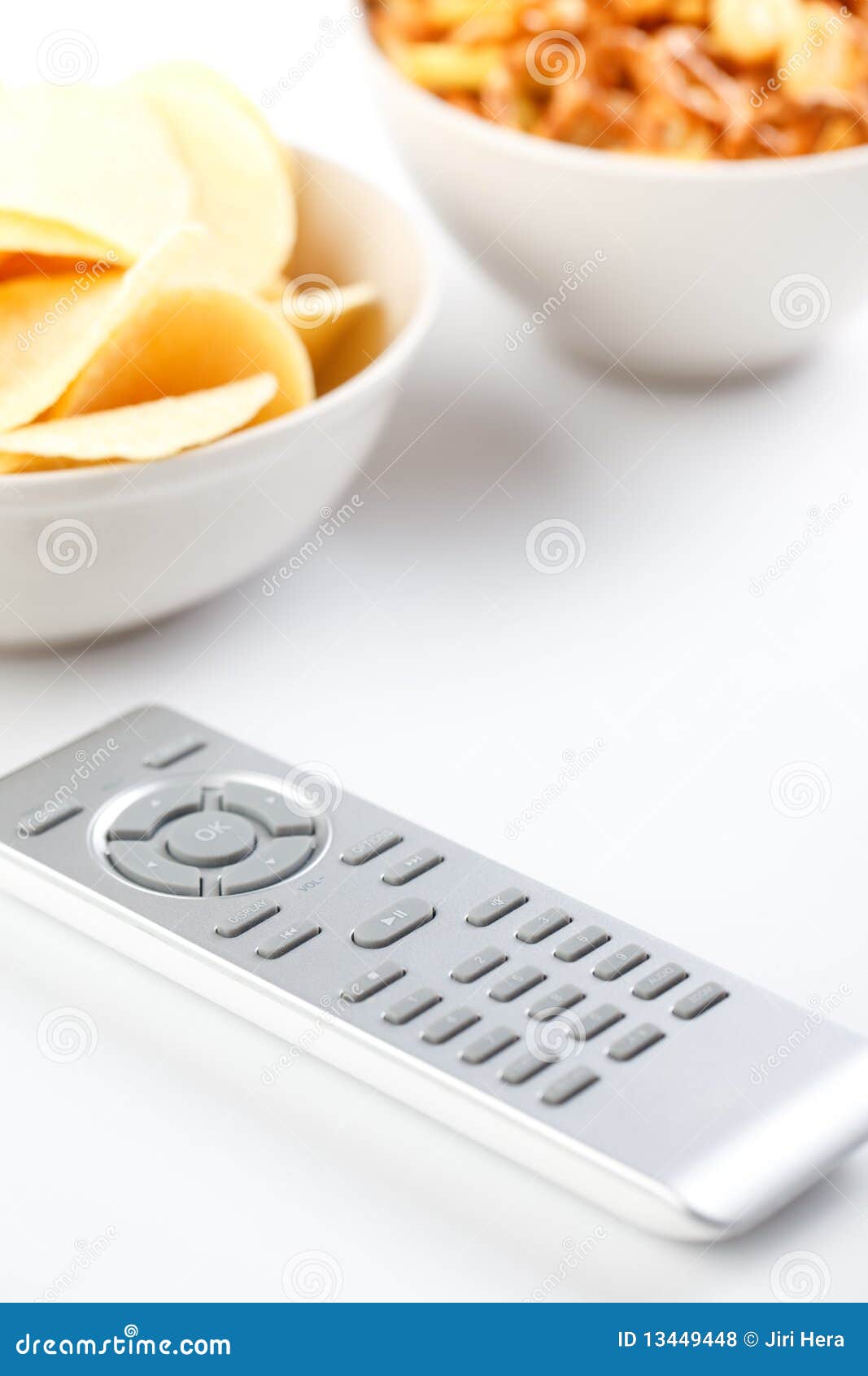 Remote control and chips stock photo. Image of prepared - 13449448
