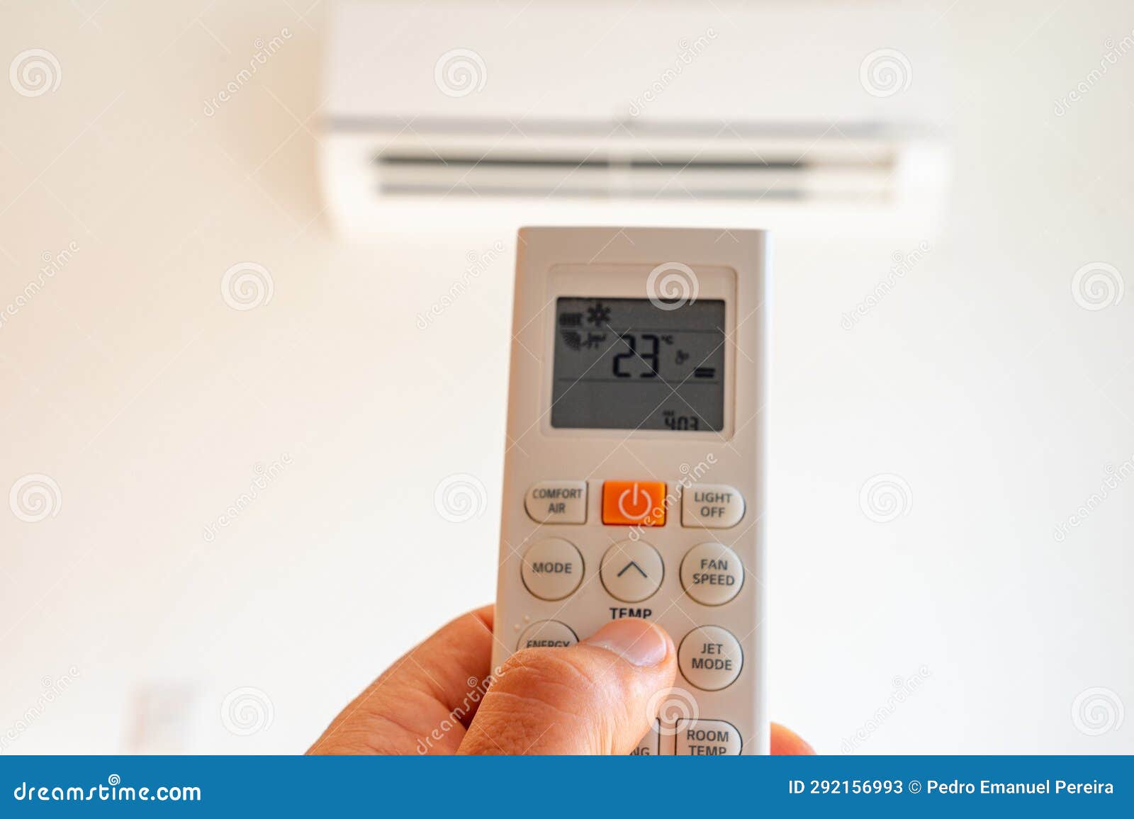 Remote Control Command for Air Conditioning To Be Handled Point To the ...
