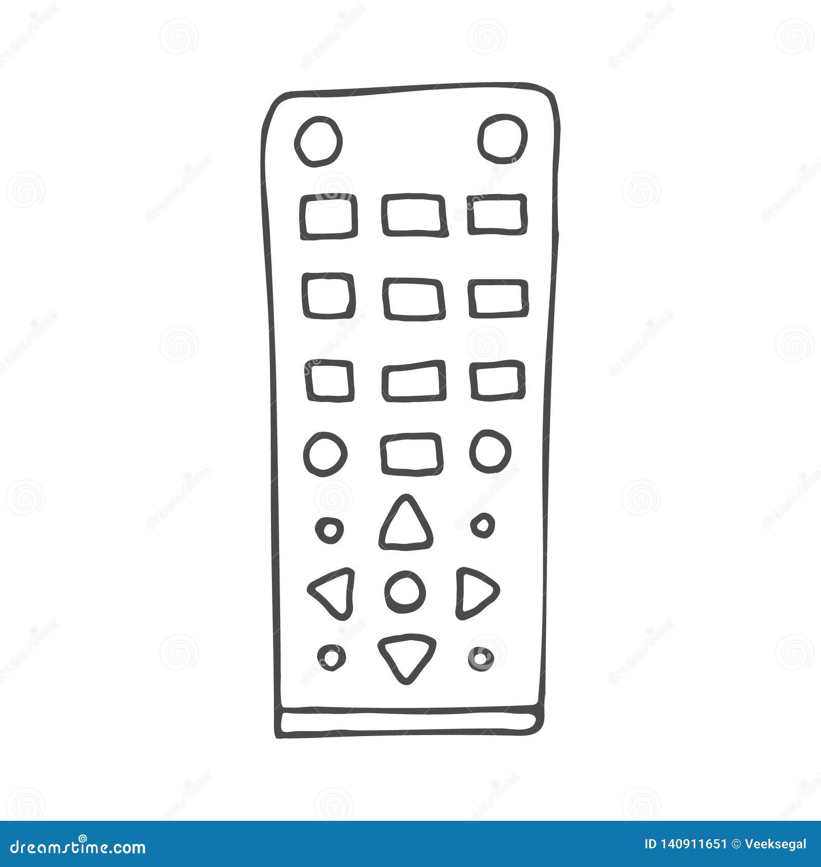 Remote Control Doodle. Vector Illustration Isolated on White Background ...