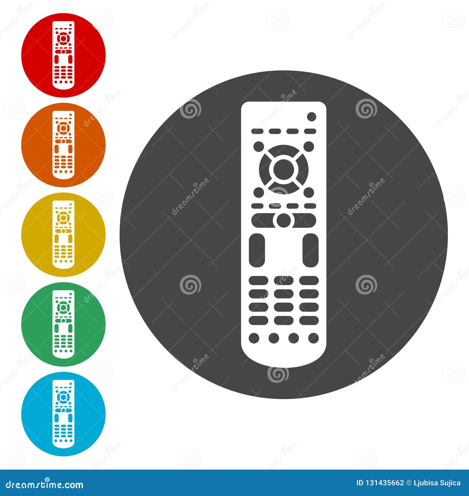 Remote Control Flat Circle Icon Stock Vector - Illustration of number ...