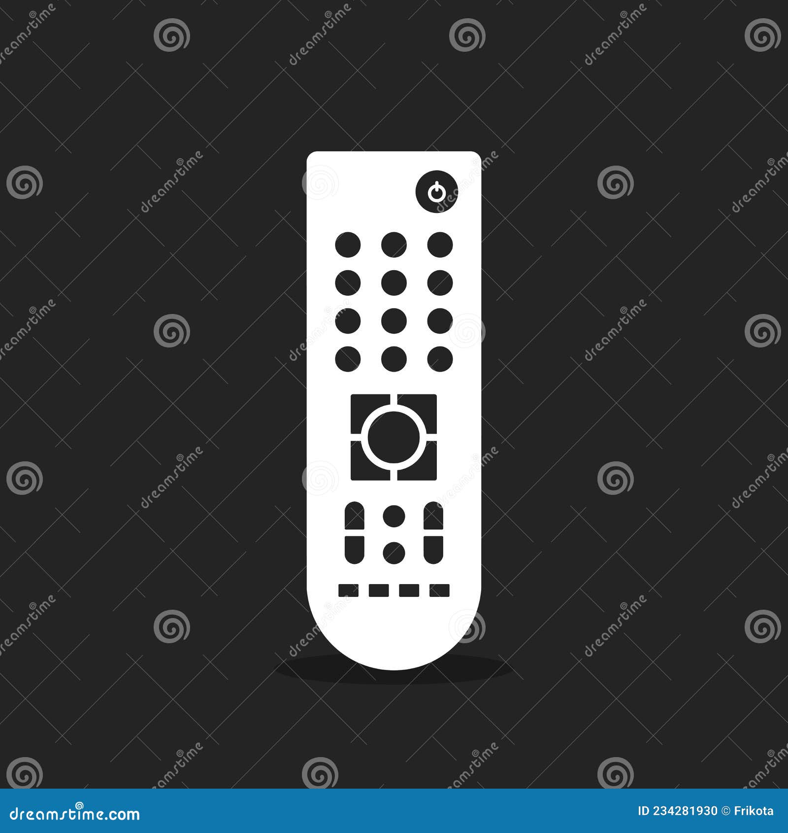 Remote Control. Flat Icon. Black and White. TV Remote Controller ...
