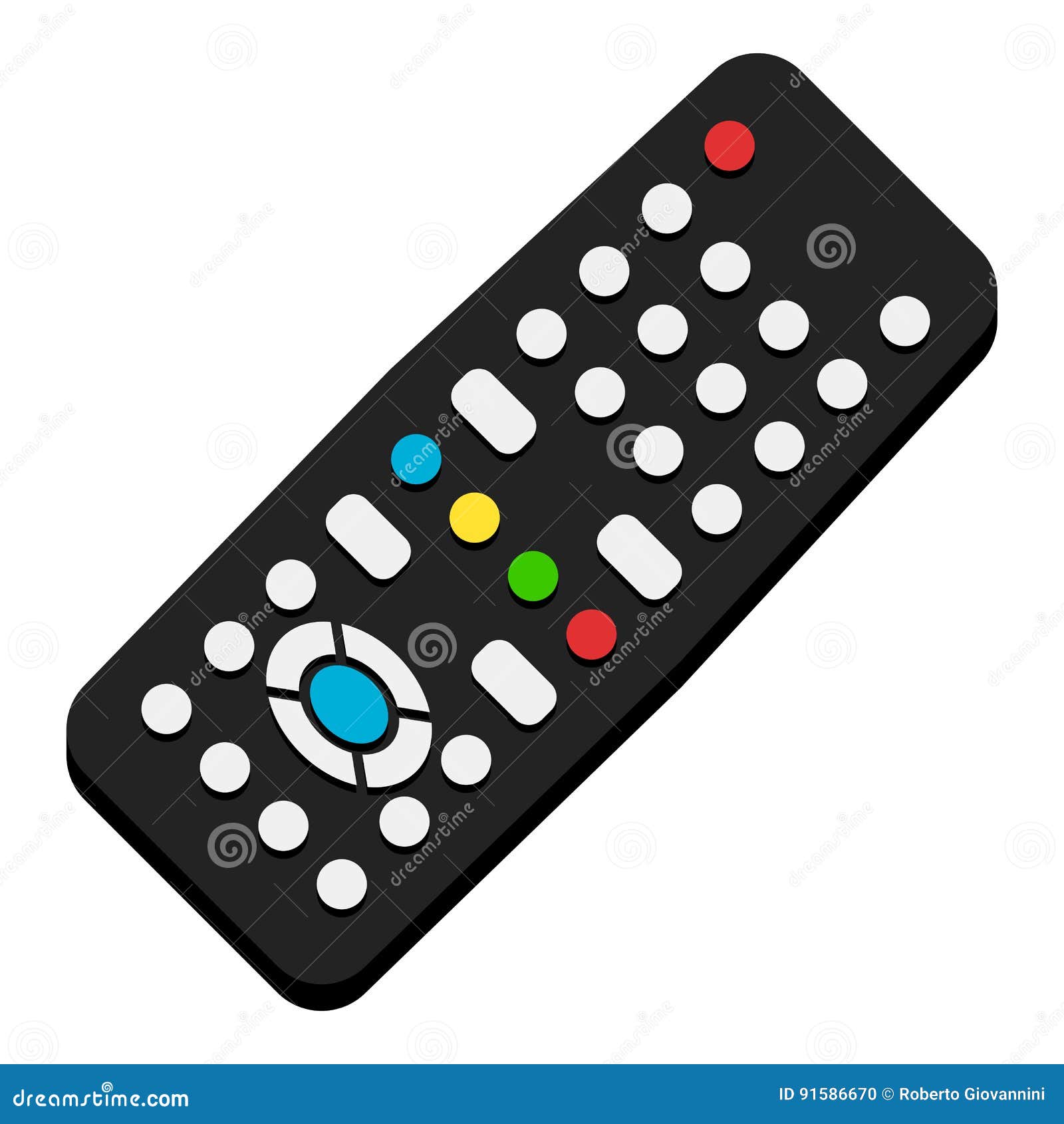 Remote Control Flat Icon Isolated on White Stock Vector - Illustration ...
