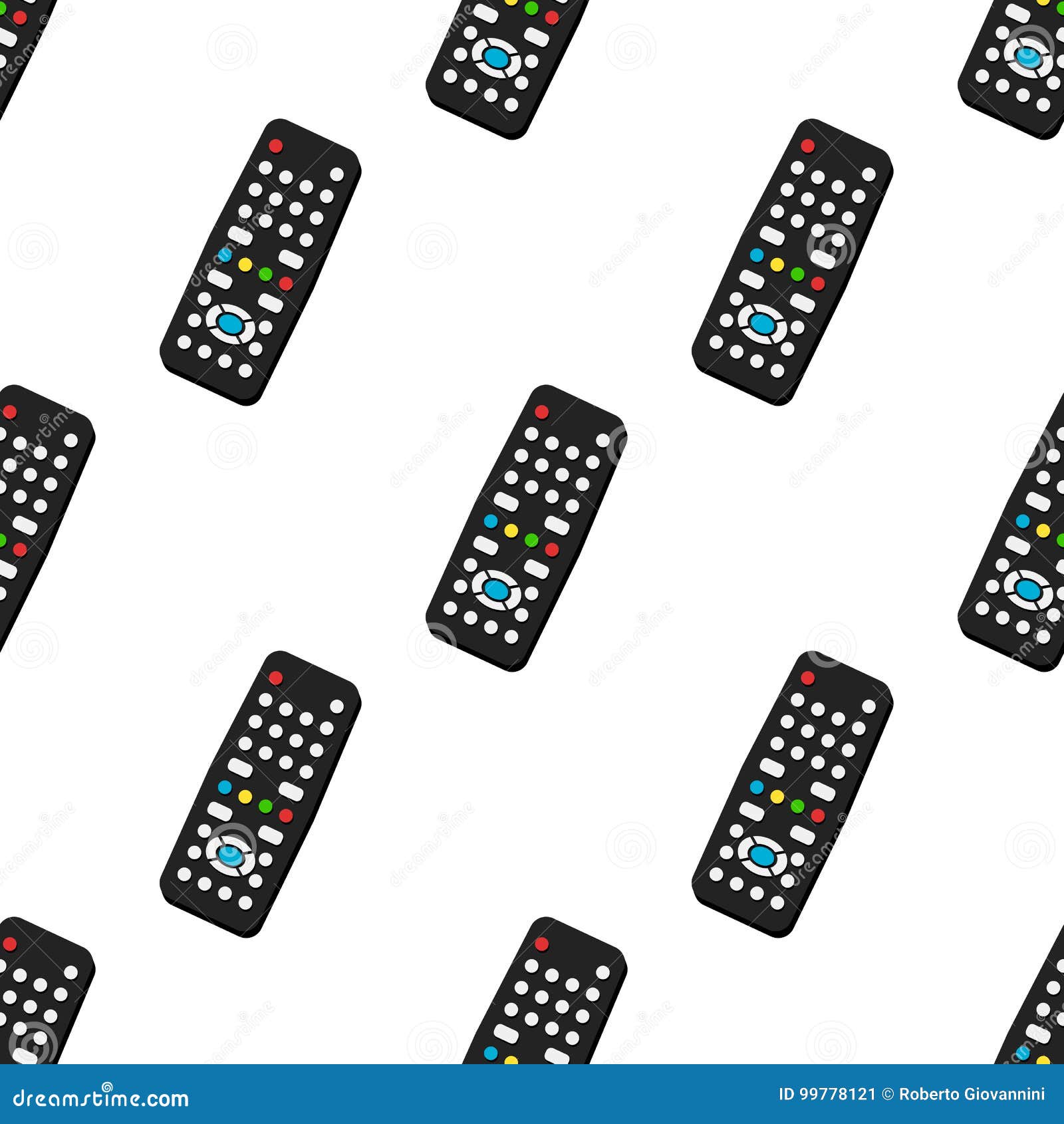 Remote Control Flat Icon Seamless Pattern Stock Vector - Illustration ...