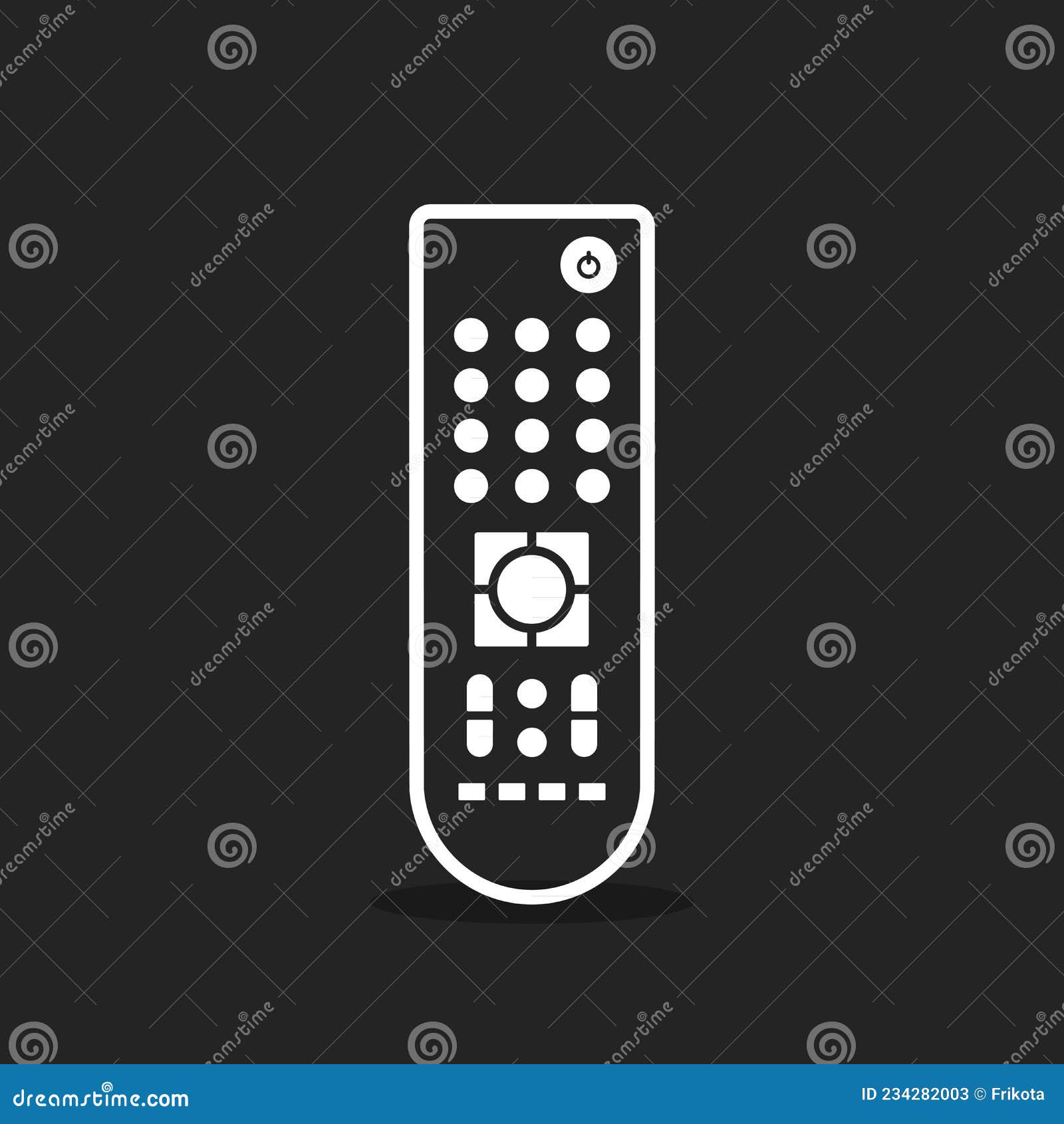 Remote Control. Flat Icon. White Thick Line. TV Remote Controller ...