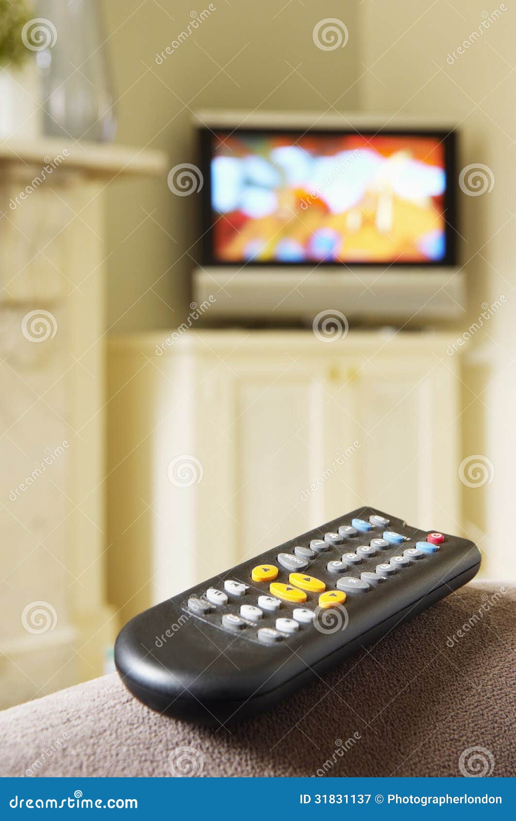 Remote Control and Flat Screen Television Stock Image - Image of scenes ...