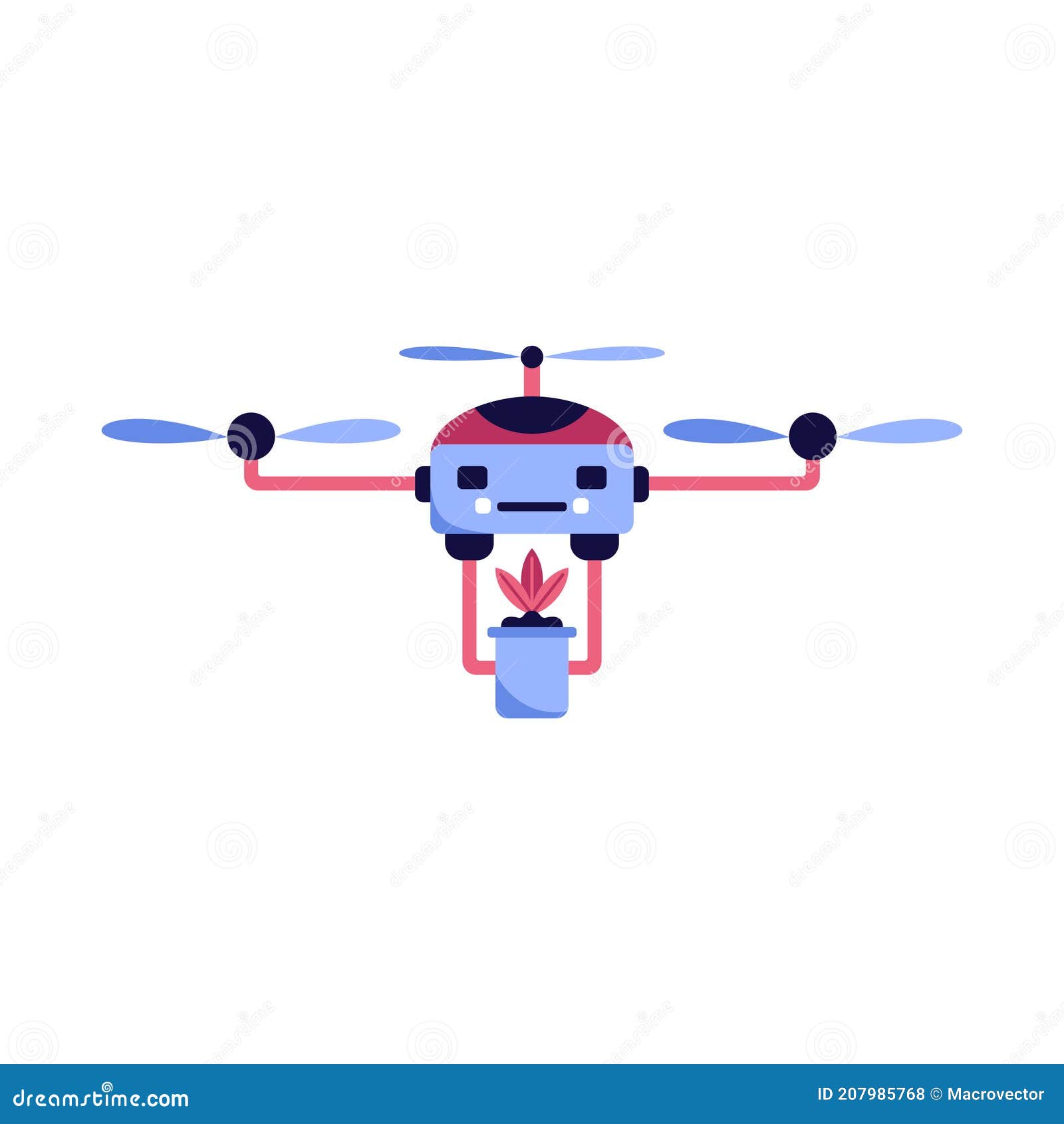 Drone Flat Icon stock illustration. Illustration of icon - 207985768