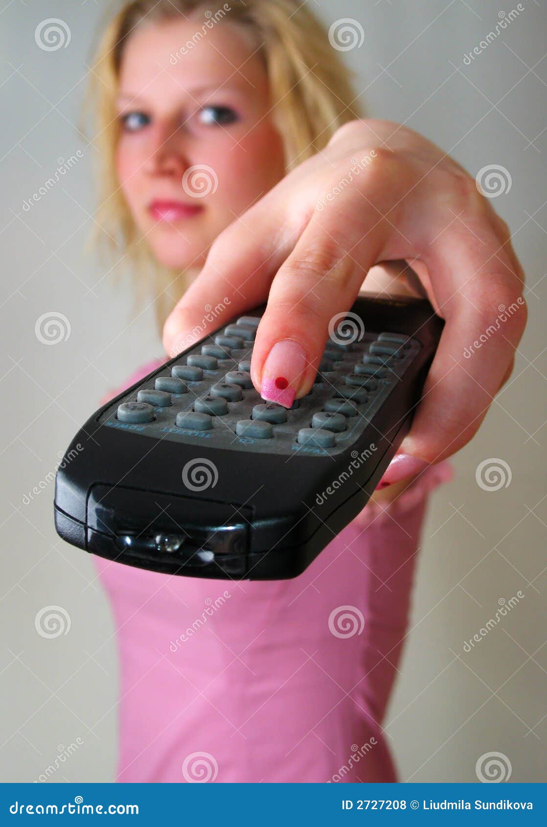 Remote Control in Girl S Hand Stock Photo - Image of video, program ...
